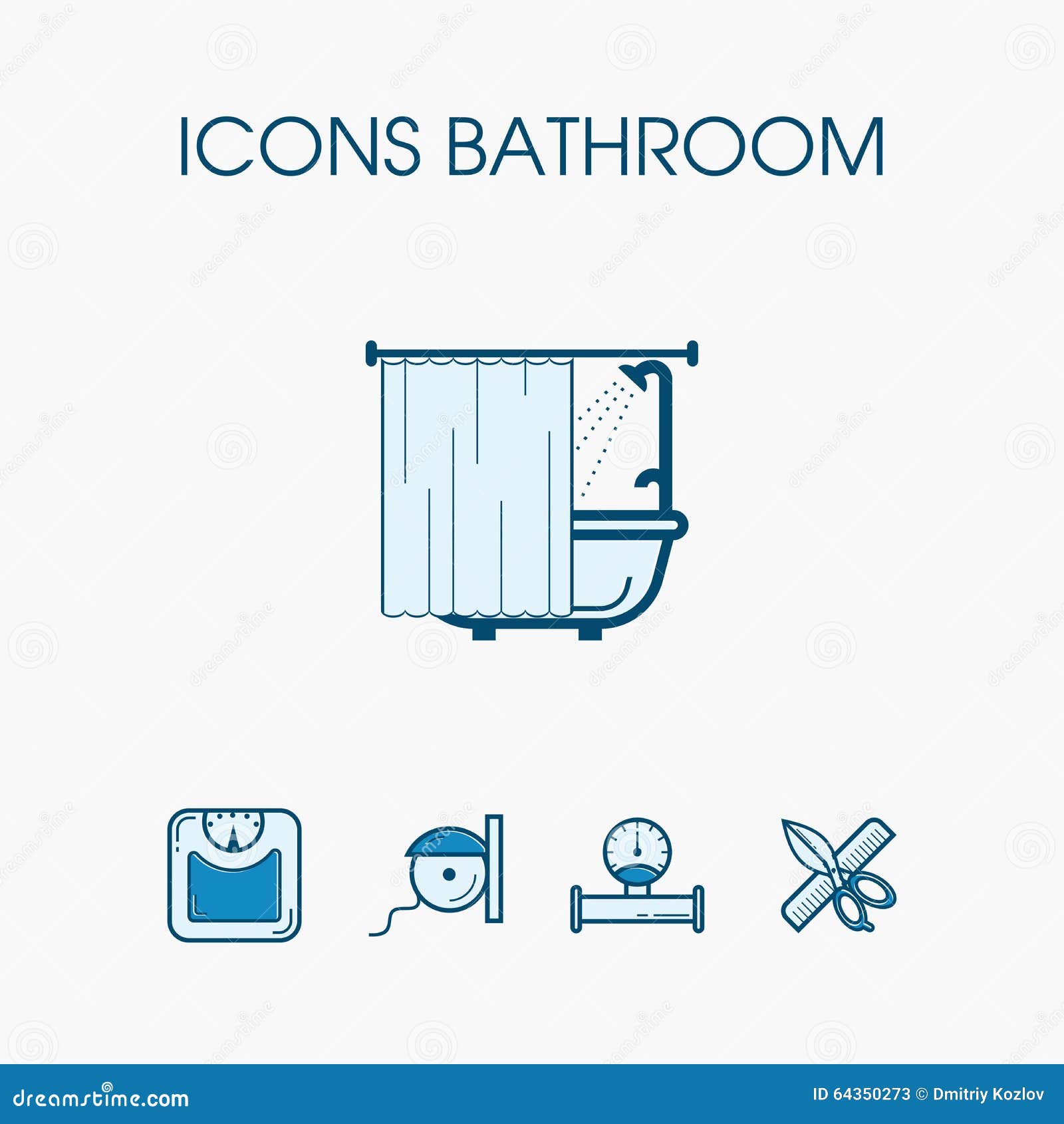 Icons bathroom set stock vector. Illustration of house - 64350273