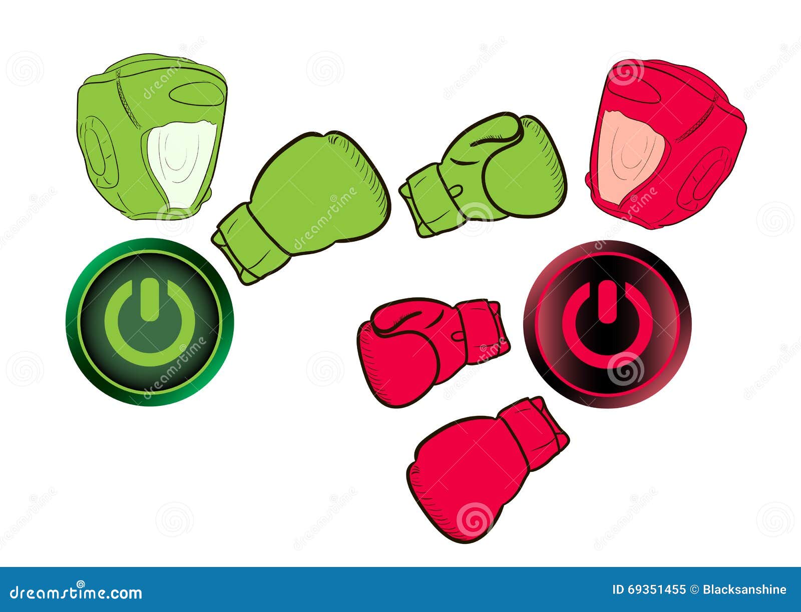 Icons boxers knockout stock vector. Illustration of hand - 69351455