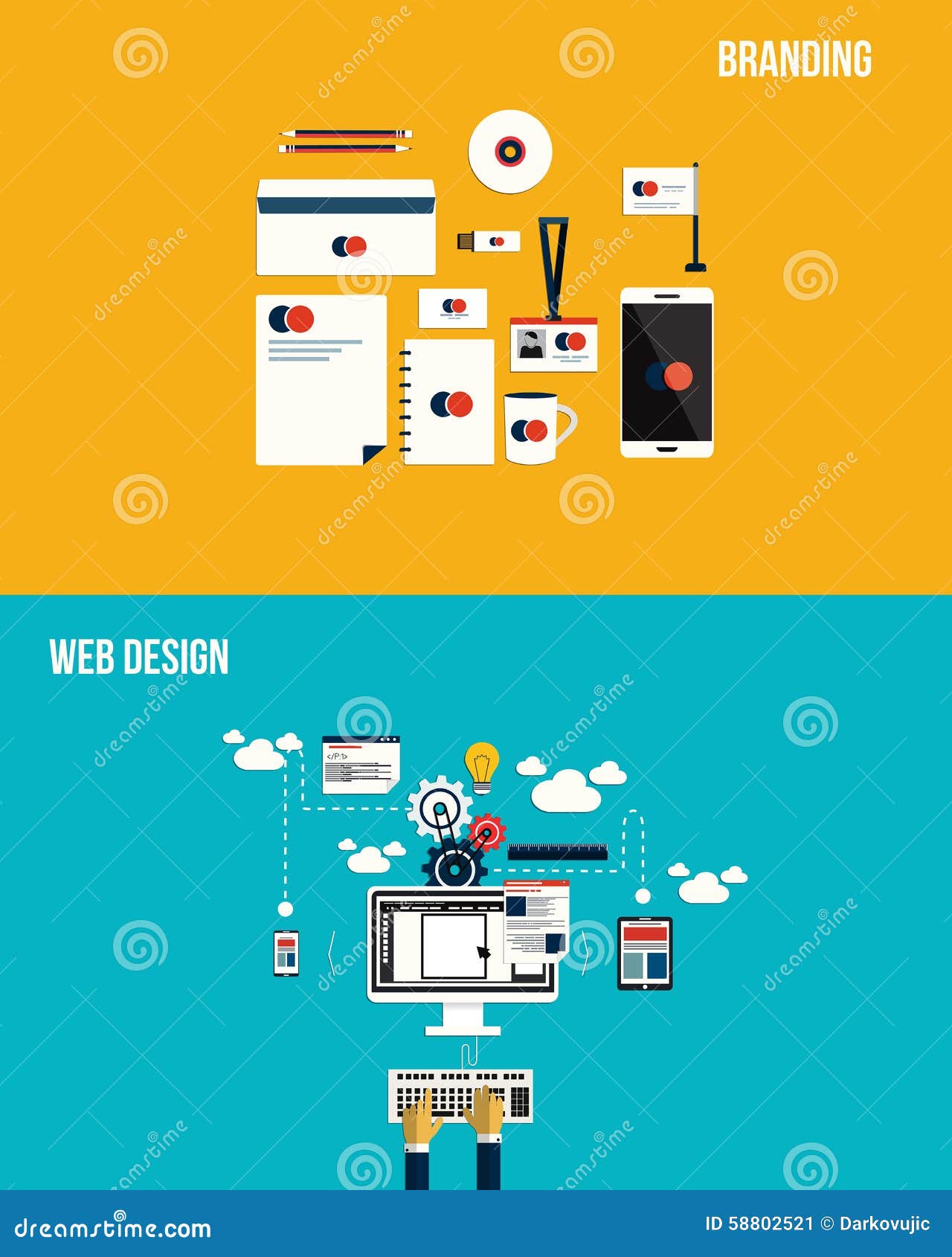 Icons for Branding and Web Design Stock Vector - Illustration of ...