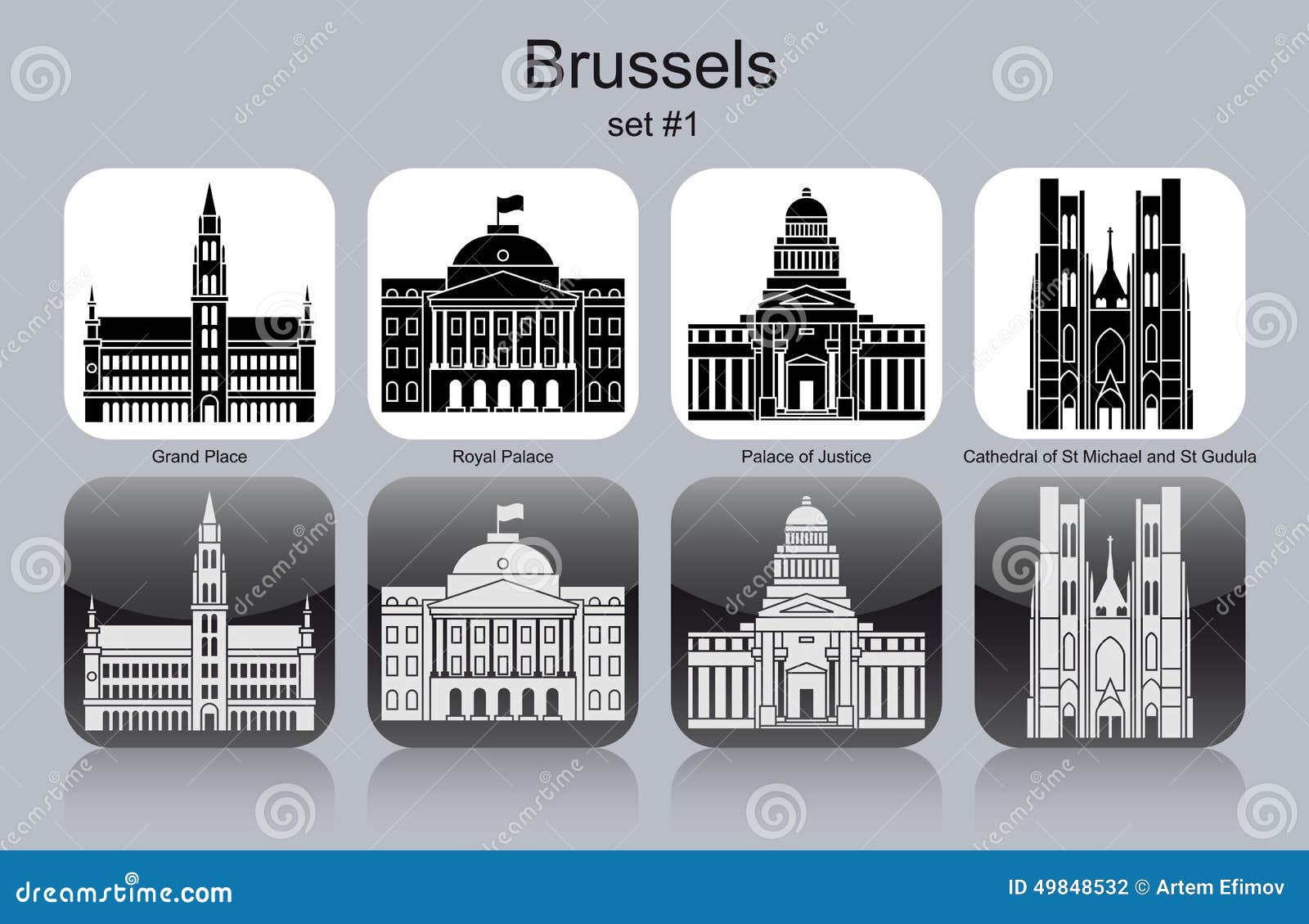 Icons Of Brussels Vector Illustration | CartoonDealer.com #49848532