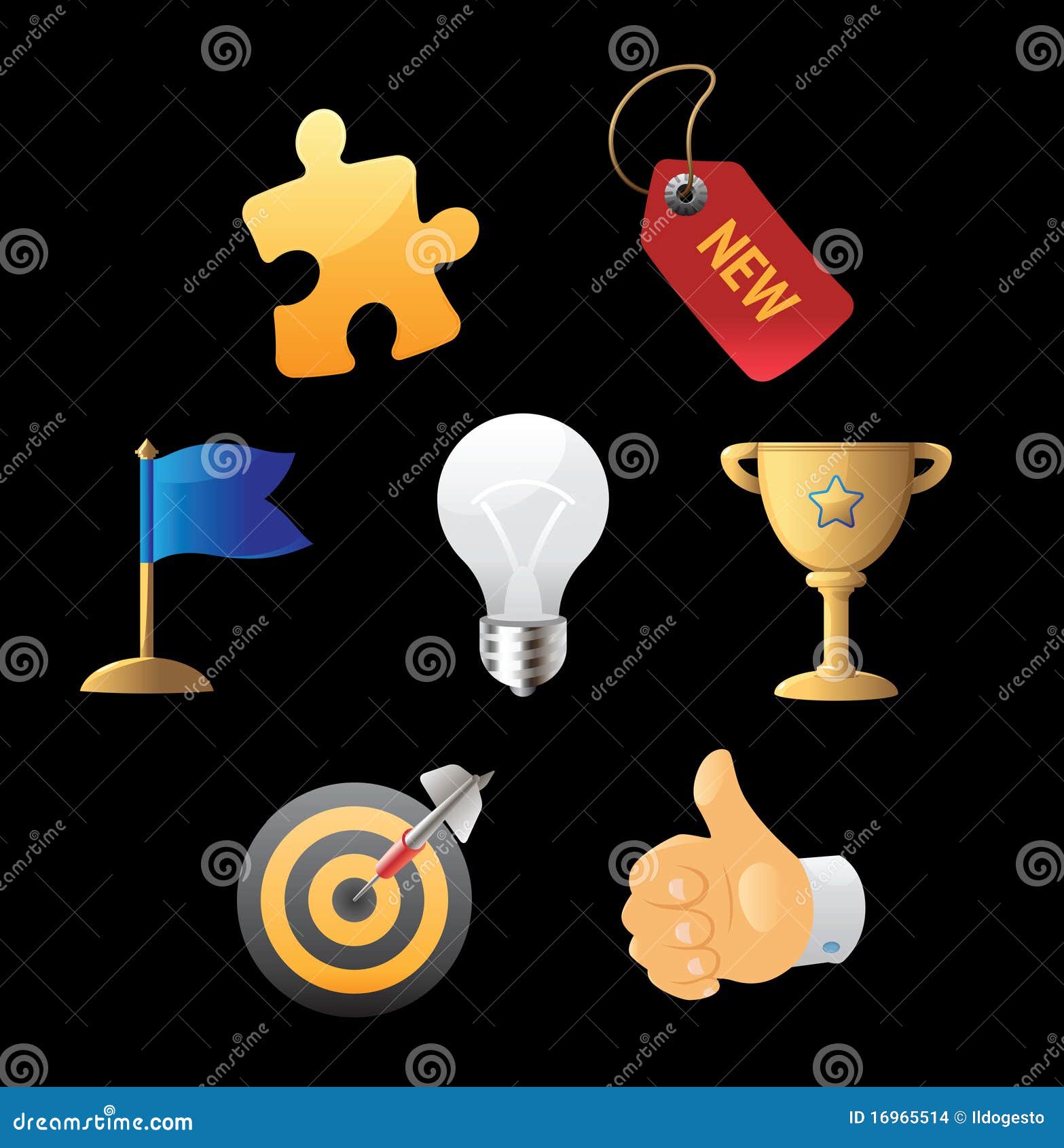 Icons for Business Metaphor Stock Vector - Illustration of award, blue ...