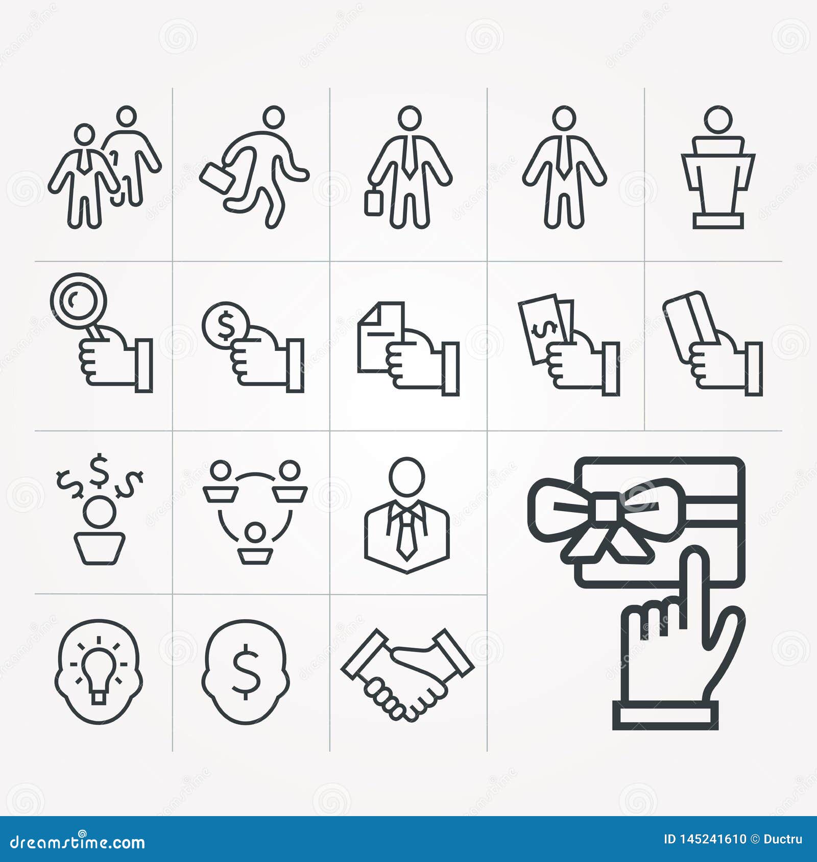 Simple Vector Illustration with Ability To Change. Icons with Business ...