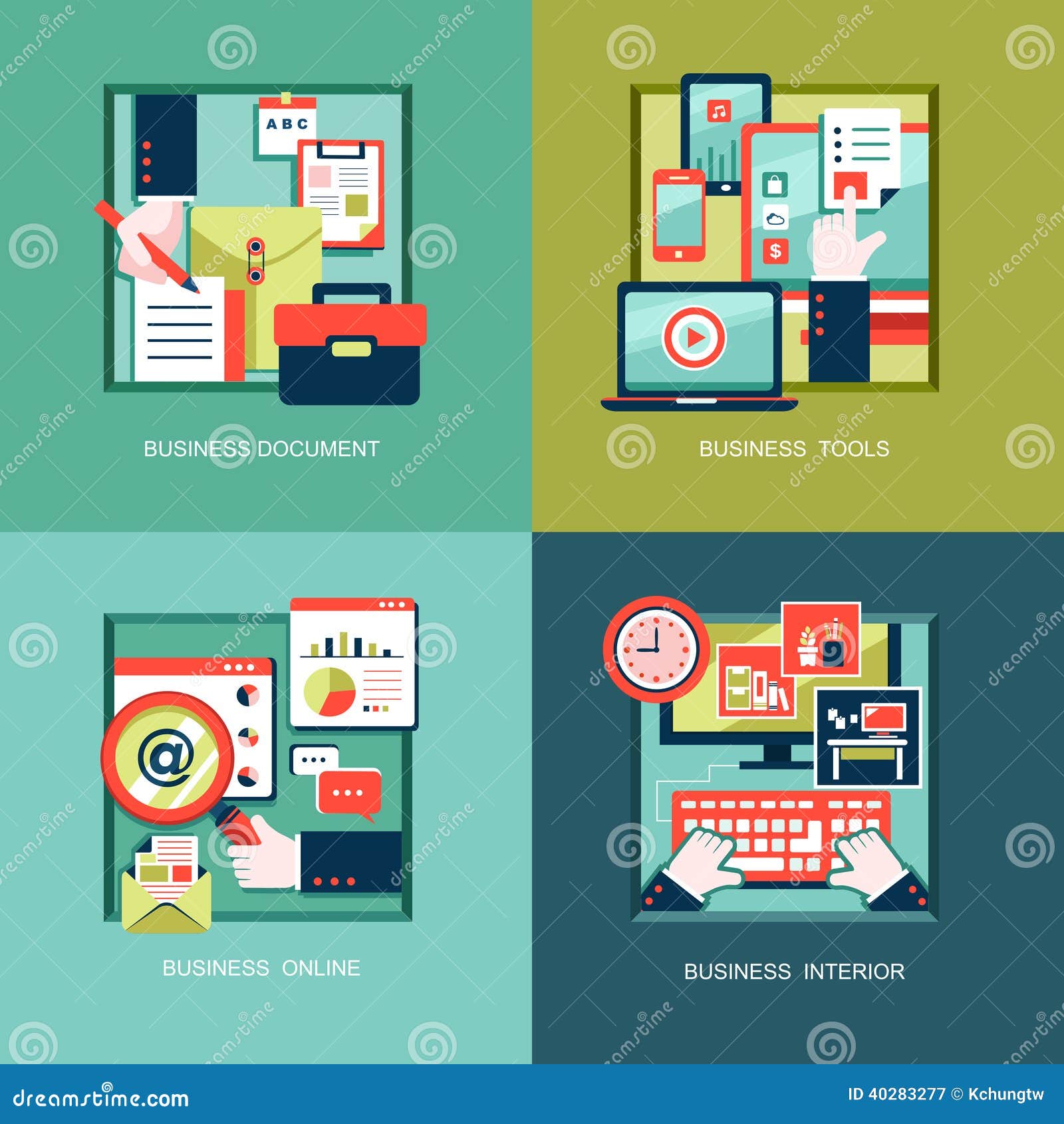 Business Tools Icon Set. Business Equipments Icon Set. Office Supply ...