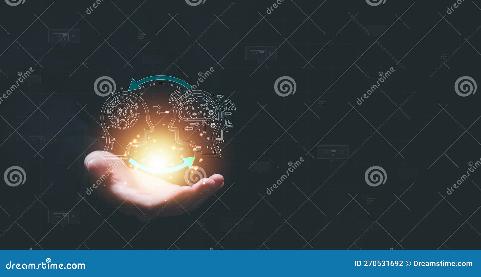 Icons in Businessman Hands ,artificial Intelligence ,Communication and ...