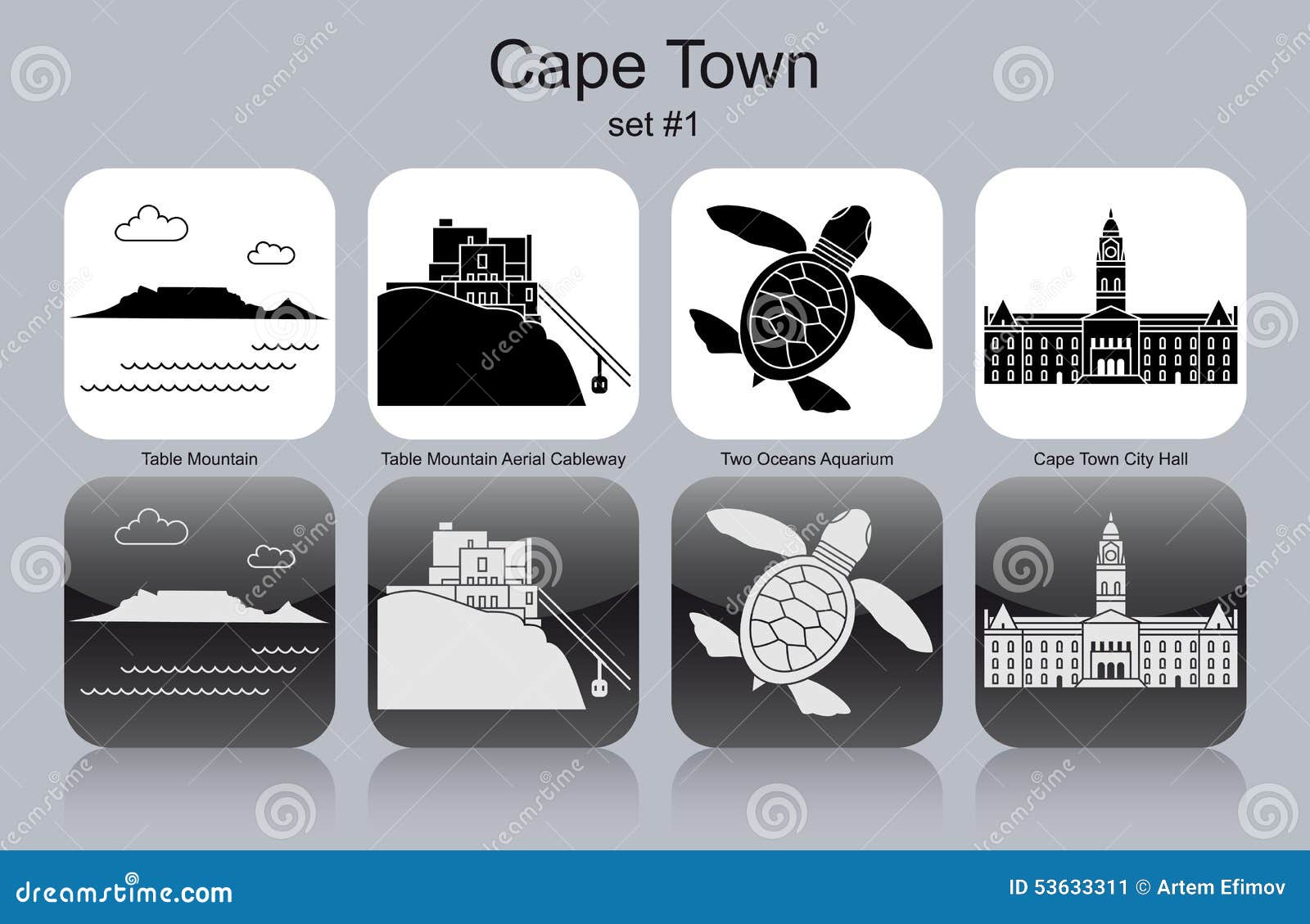 Cape Town Waterfront Map Vector Illustration | CartoonDealer.com #47486988