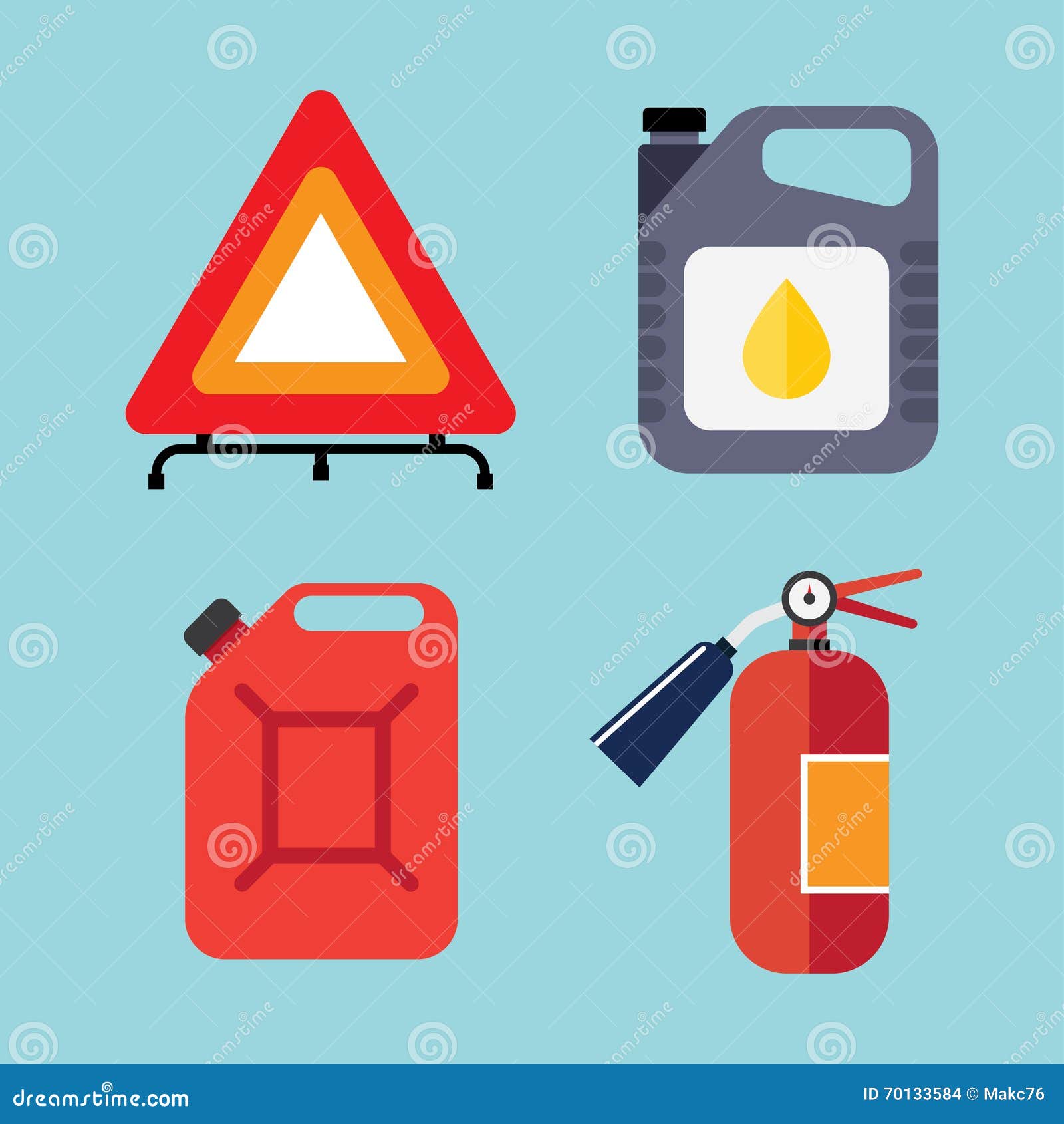 Icons for the Car Accessories Stock Vector - Illustration of essential ...