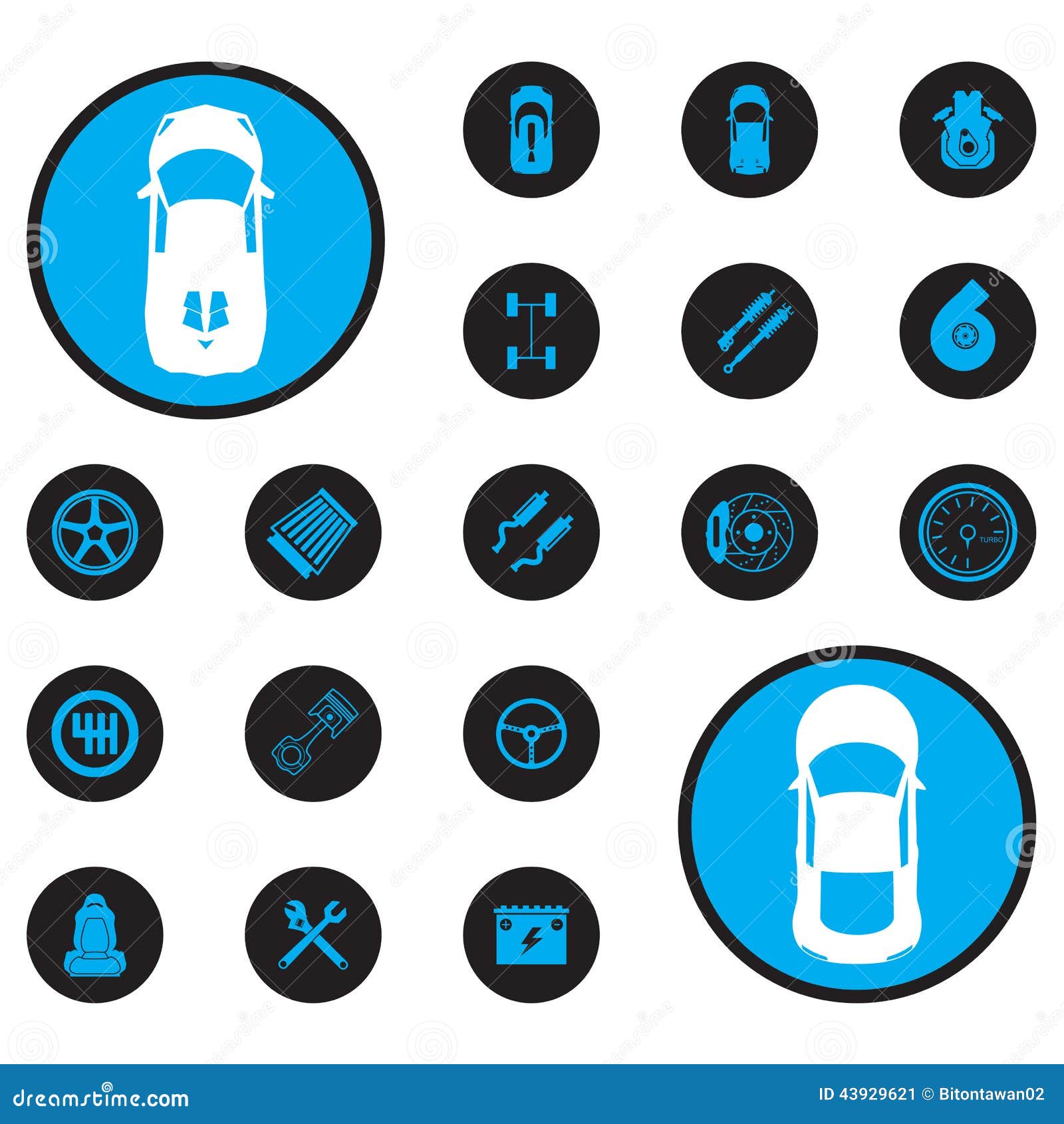 Icons car stock vector. Illustration of gear, main, mechanic - 43929621