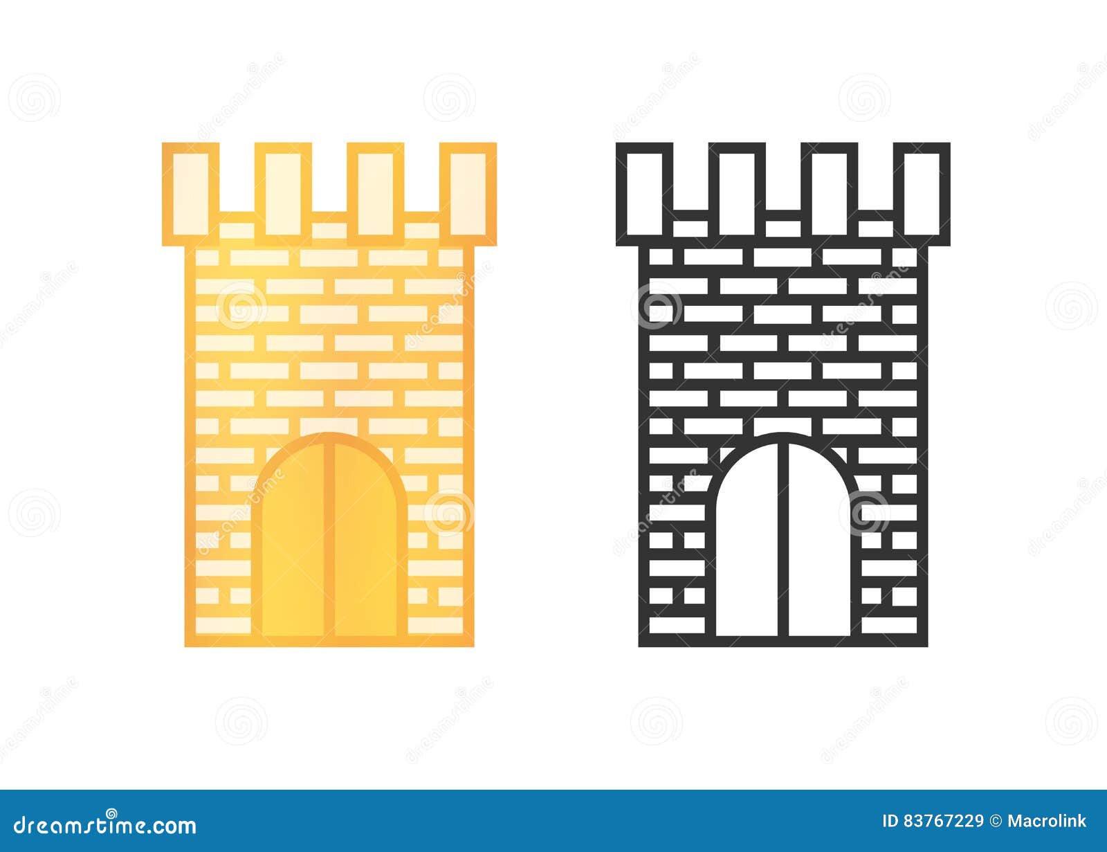 Icons of Castle Towers stock vector. Illustration of abstract - 83767229
