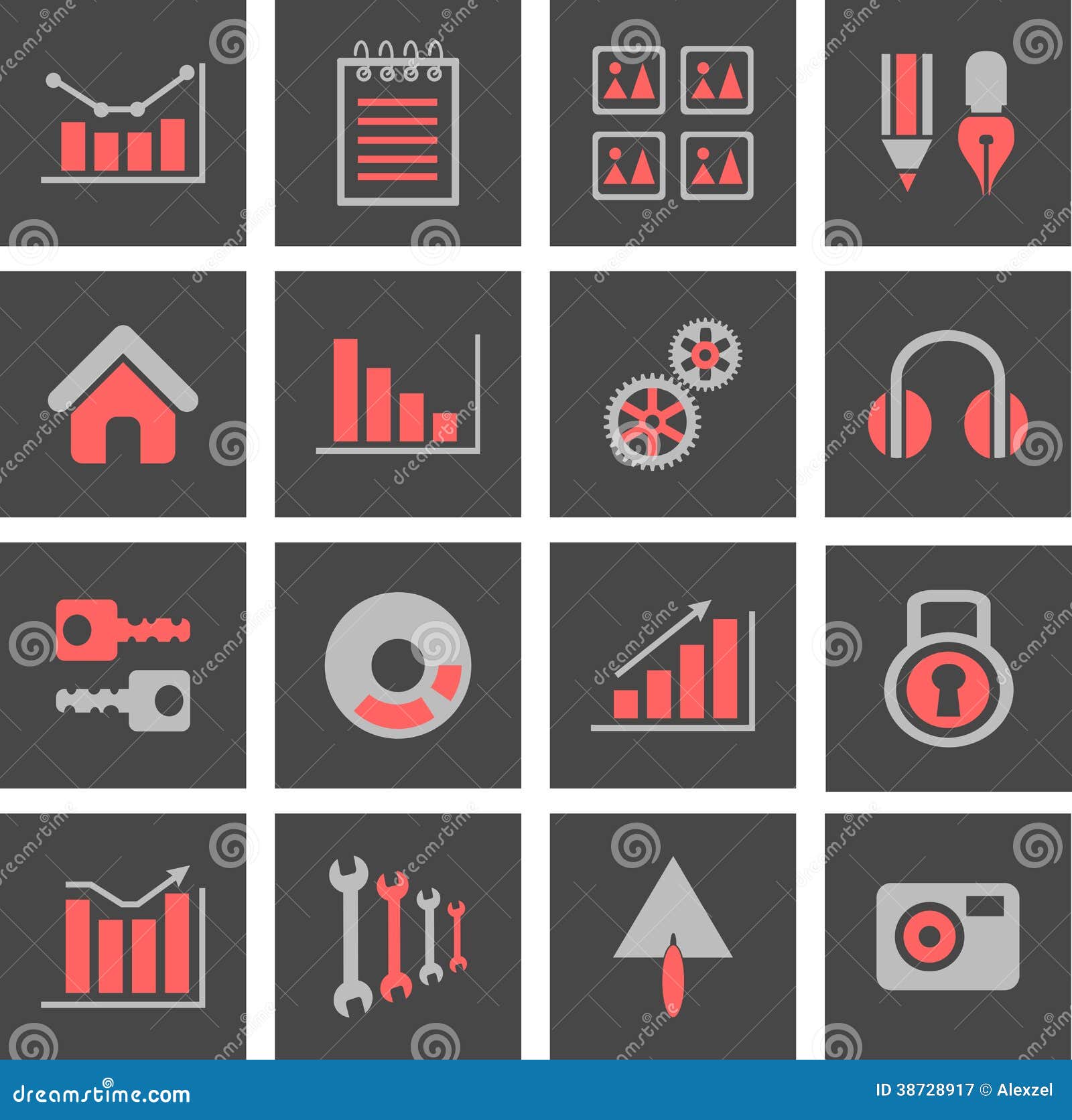 Icons charts stock vector. Illustration of stats, abstract - 38728917