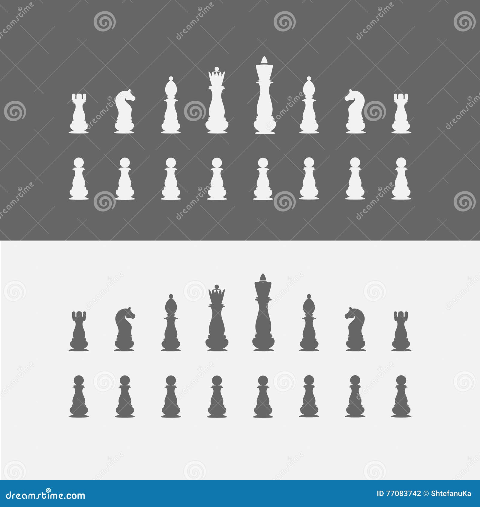 Icons Chess Pieces. Chess Set. Stock Vector - Illustration of black ...