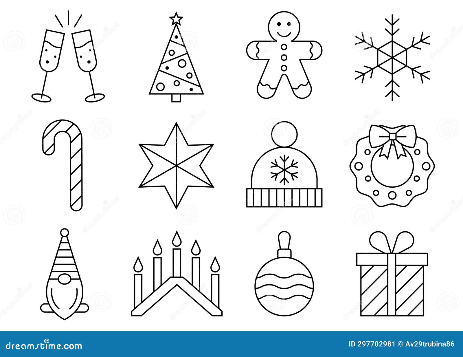 Icons Christmas Vector Celebration Stock Vector - Illustration of ...