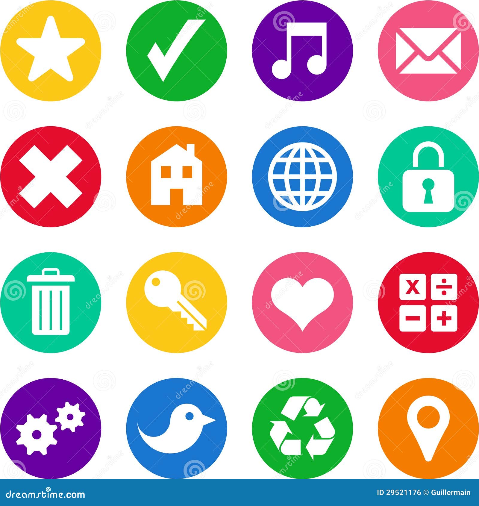 Icons in circles stock vector. Illustration of media - 29521176