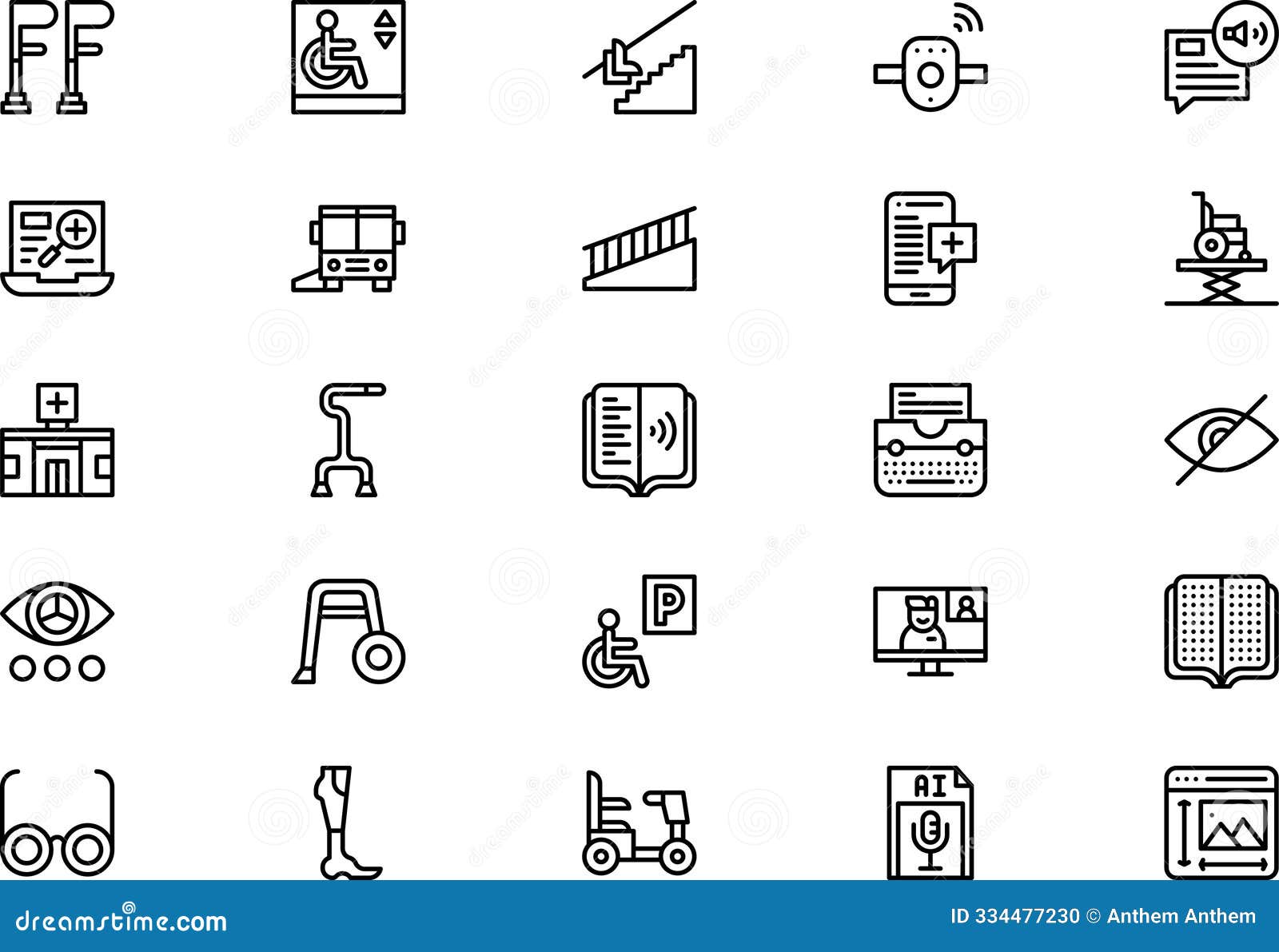 Accessibility Icons Collection is a Vector Illustration with Editable ...