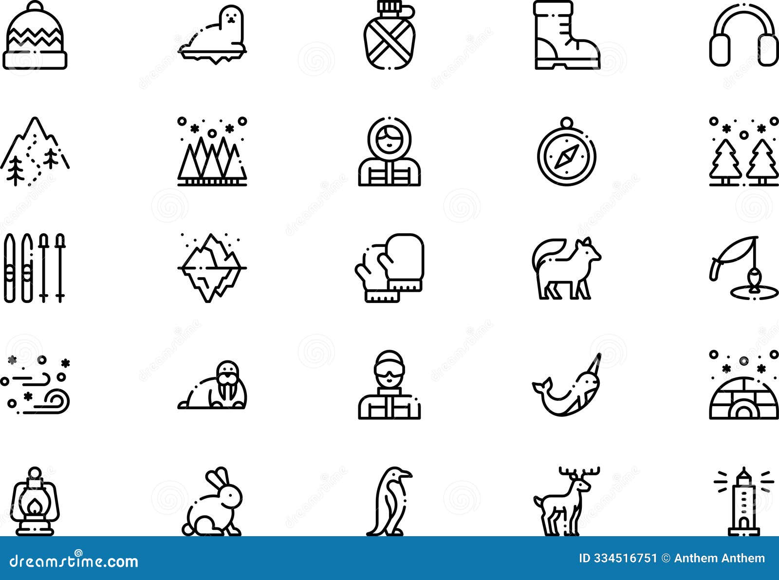 Arctic Icons Collection is a Vector Illustration with Editable Stroke ...