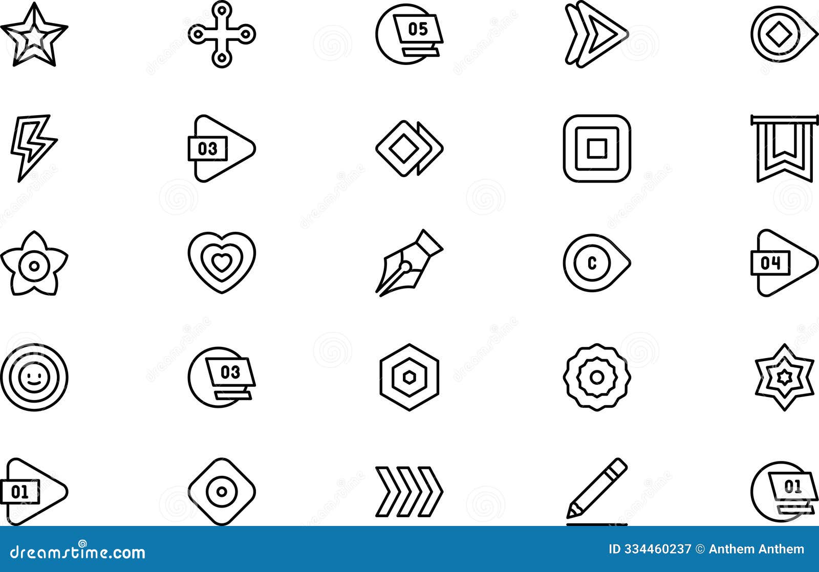 Bullet Points Icons Collection is a Vector Illustration with Editable ...