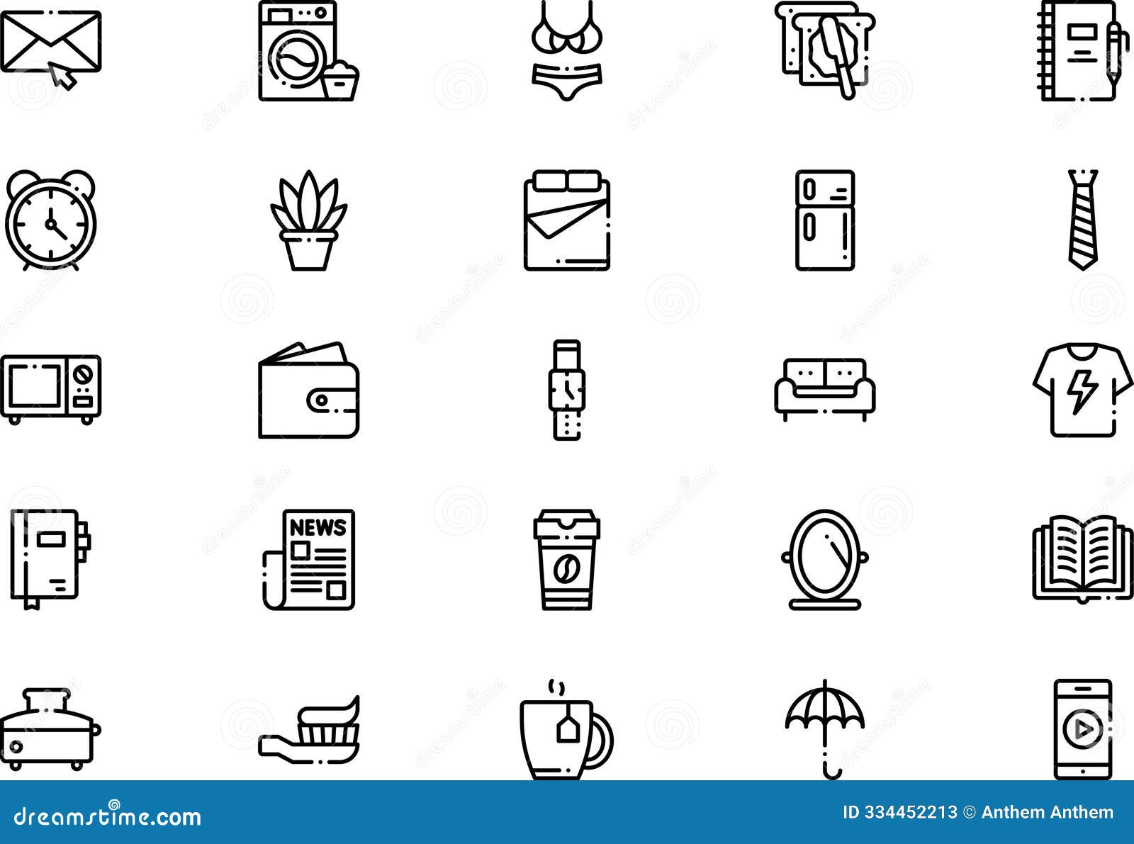 Everyday Stuff Icons Collection is a Vector Illustration with Editable ...
