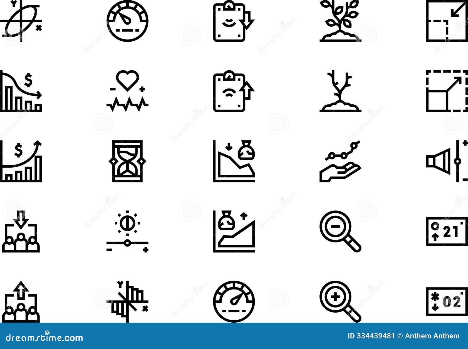 Increase and Decrease Icons Collection is a Vector Illustration with Editable Stroke. Stock ...