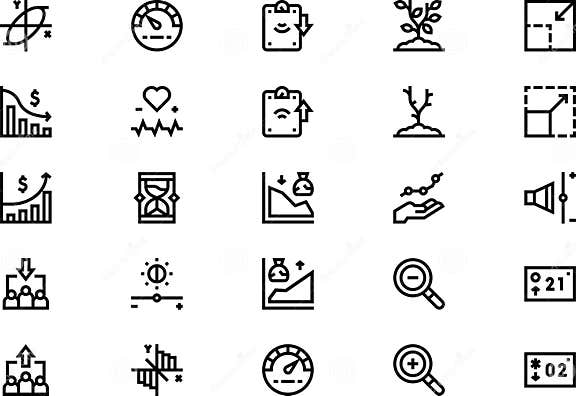 Increase and Decrease Icons Collection is a Vector Illustration with ...