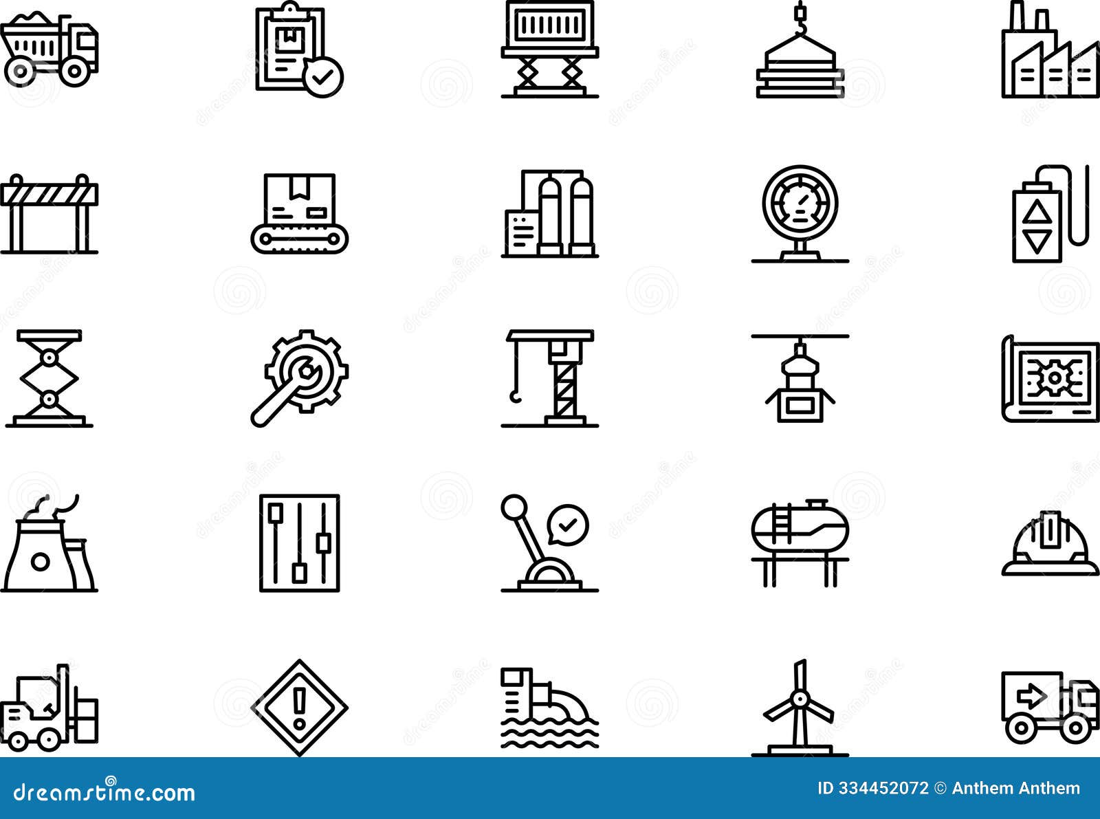 Industrial Process Icons Collection is a Vector Illustration with ...