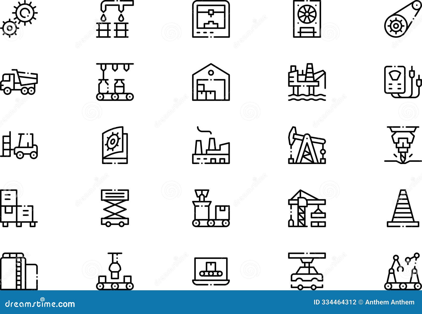 Industrial Process Icons Collection is a Vector Illustration with ...