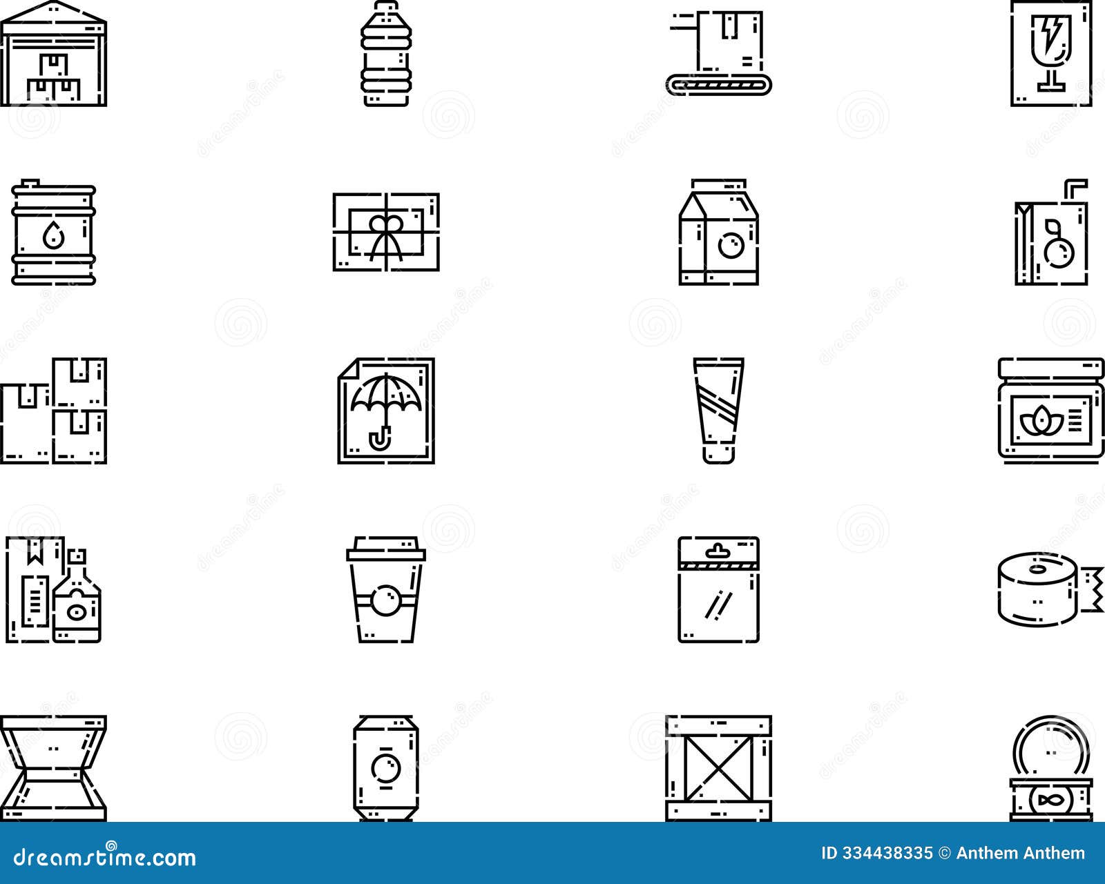 Packaging Icons Collection Is A Vector Illustration With Editable ...