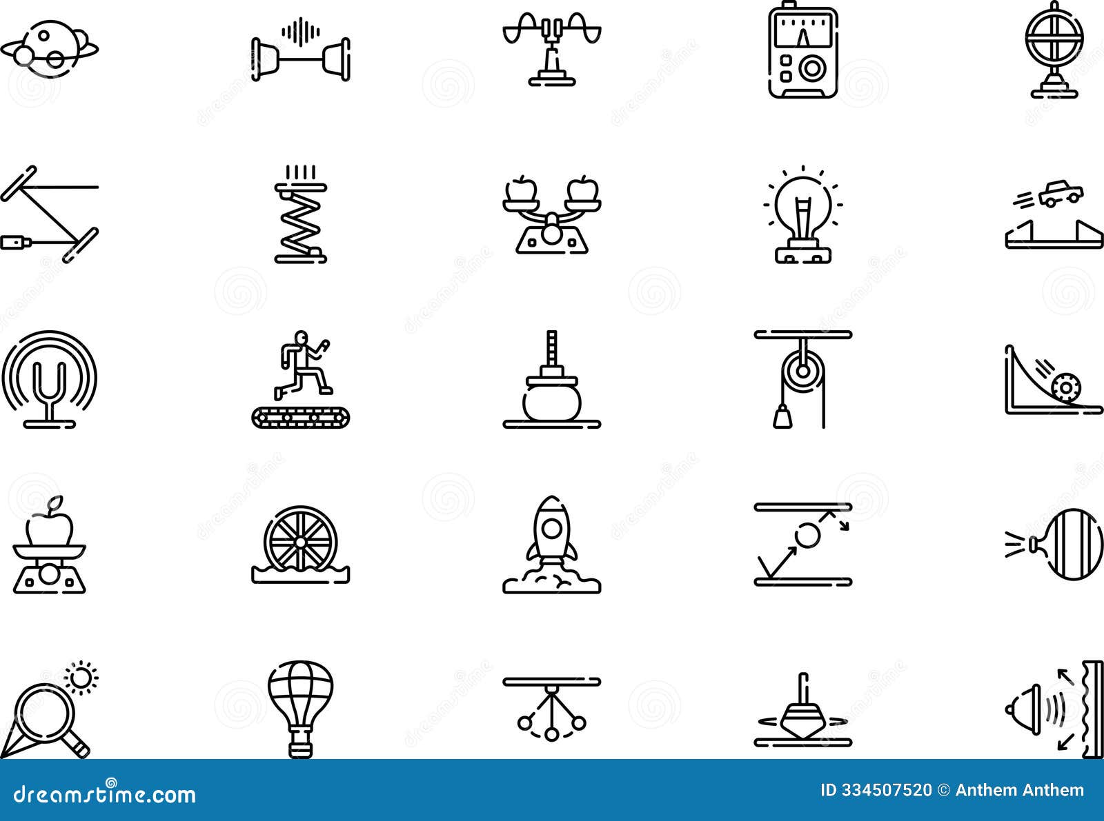 Physics Process Icons Collection is a Vector Illustration with Editable ...