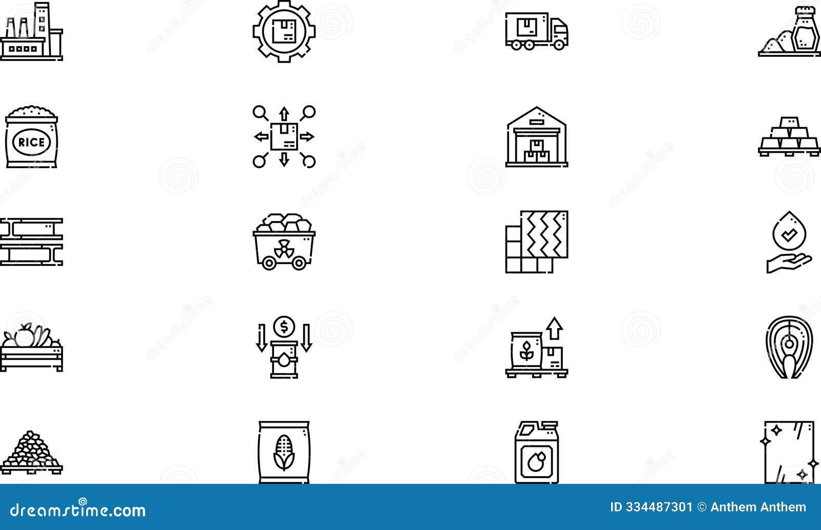 Raw Material Icons Collection is a Vector Illustration with Editable ...