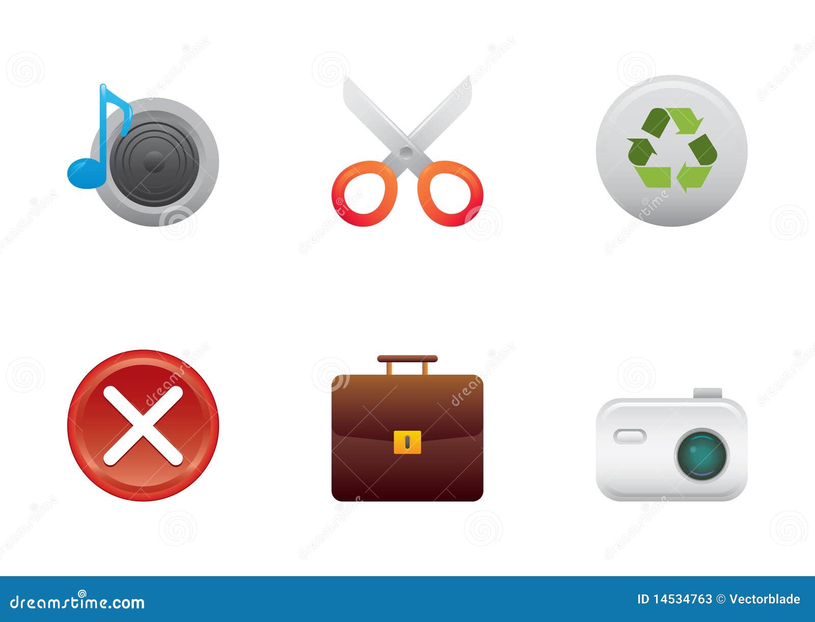 Icons color set 4 stock vector. Illustration of speaker - 14534763