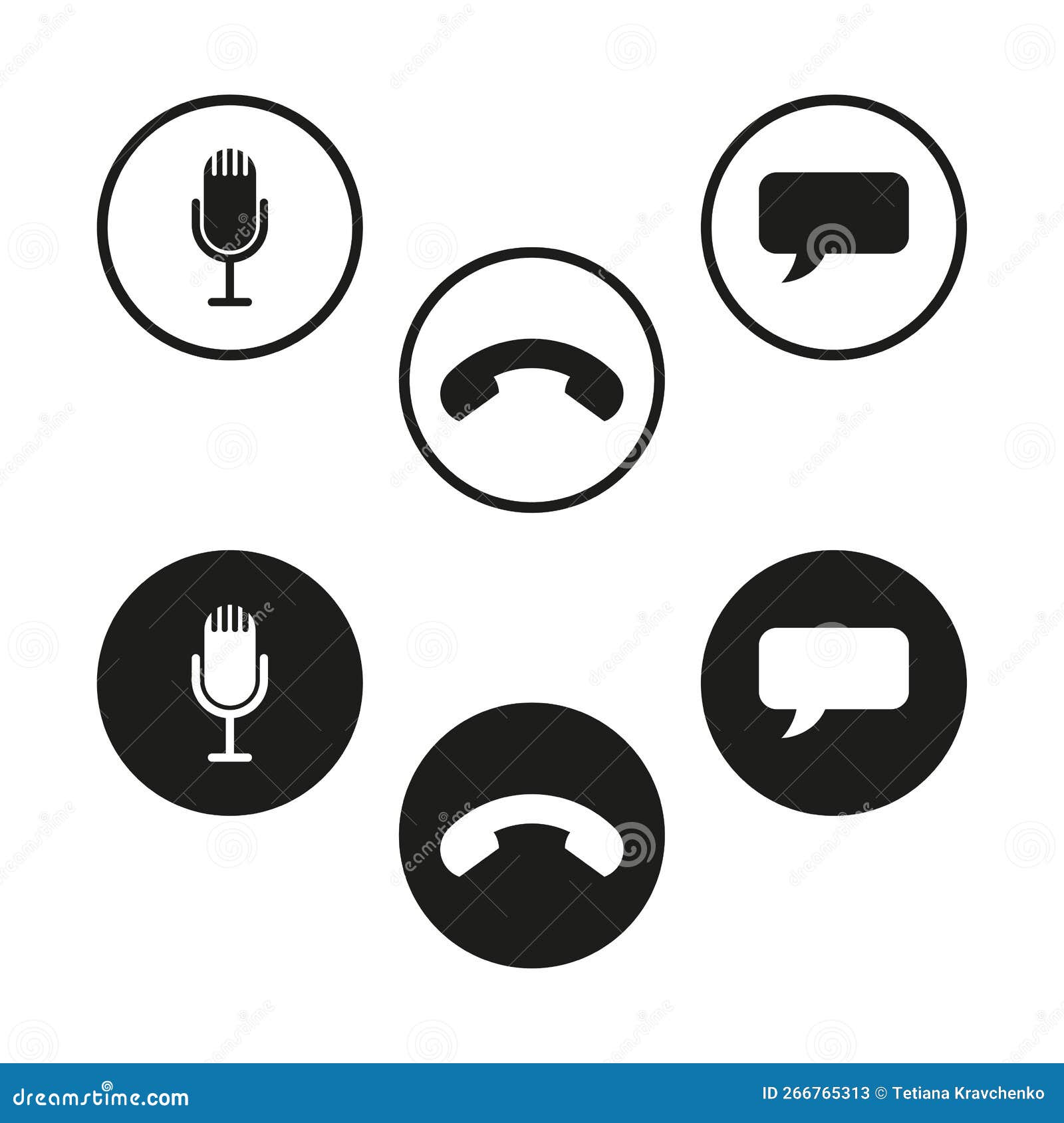 Icons Communication. Call Symbol. Smartphone Message Interface ...