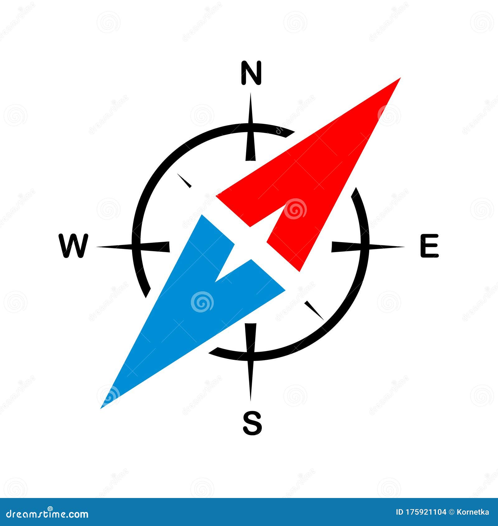 Icons Compass. Wind Rose Hand Drawn. West East And South North ...