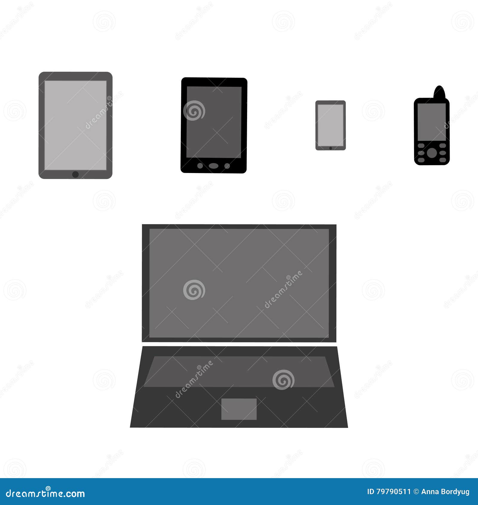 Icons of Computer Hardware and Gadgets Stock Illustration ...