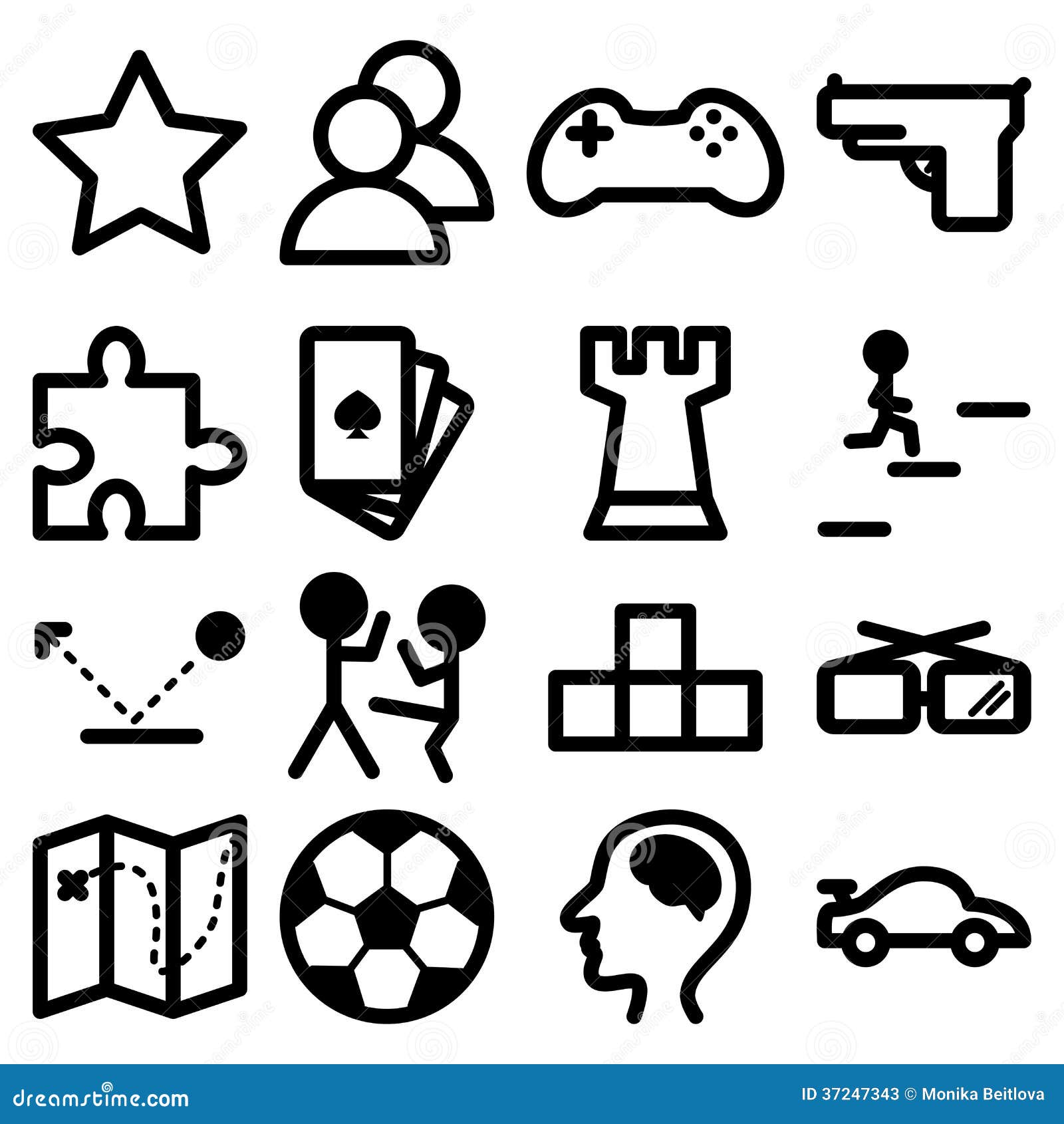 Icons for Computer and Playstation Games Stock Vector - Illustration of ...