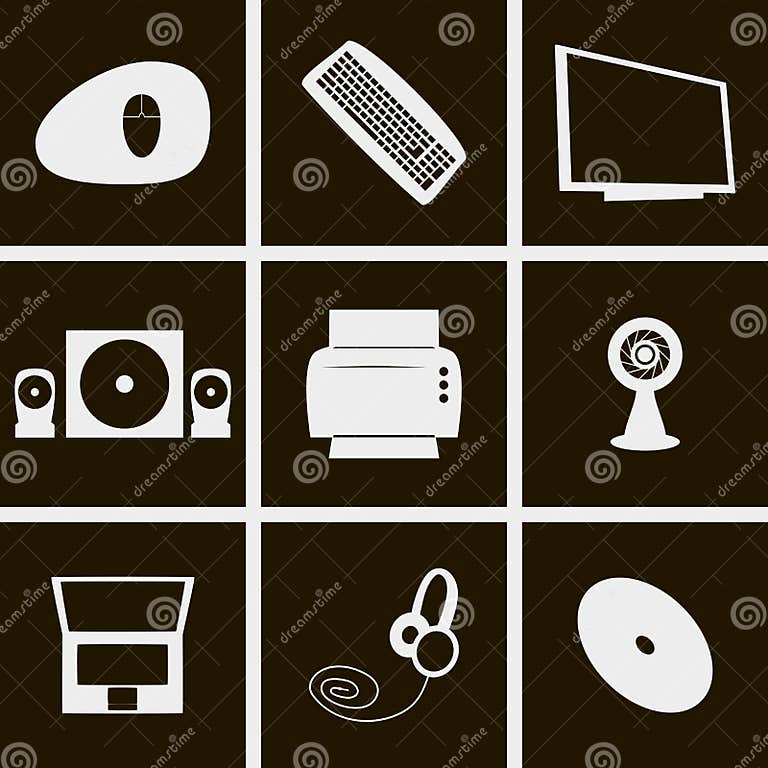 Icons computer things stock vector. Illustration of computer - 48657270
