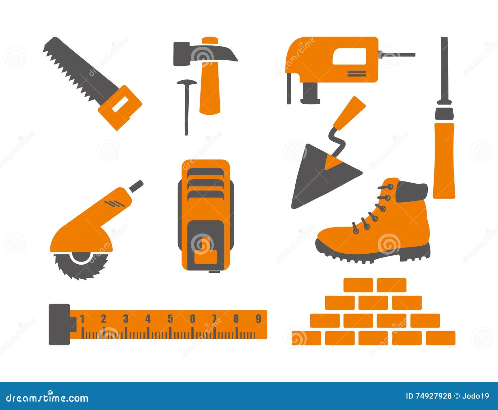 Icons with Construction Tools Stock Vector - Illustration of master ...
