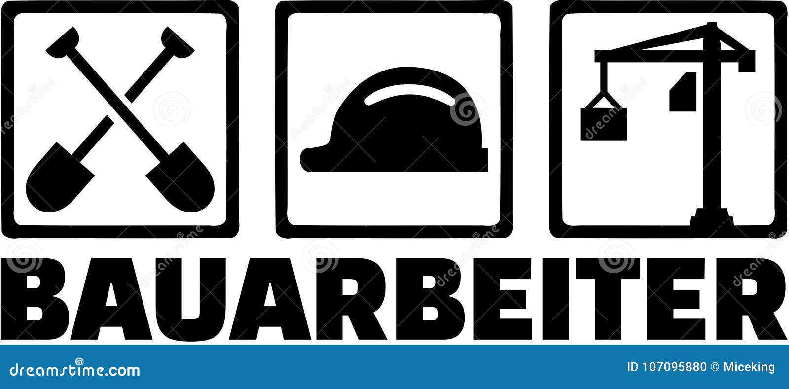 Icons for Construction Worker with German Title Stock Vector ...