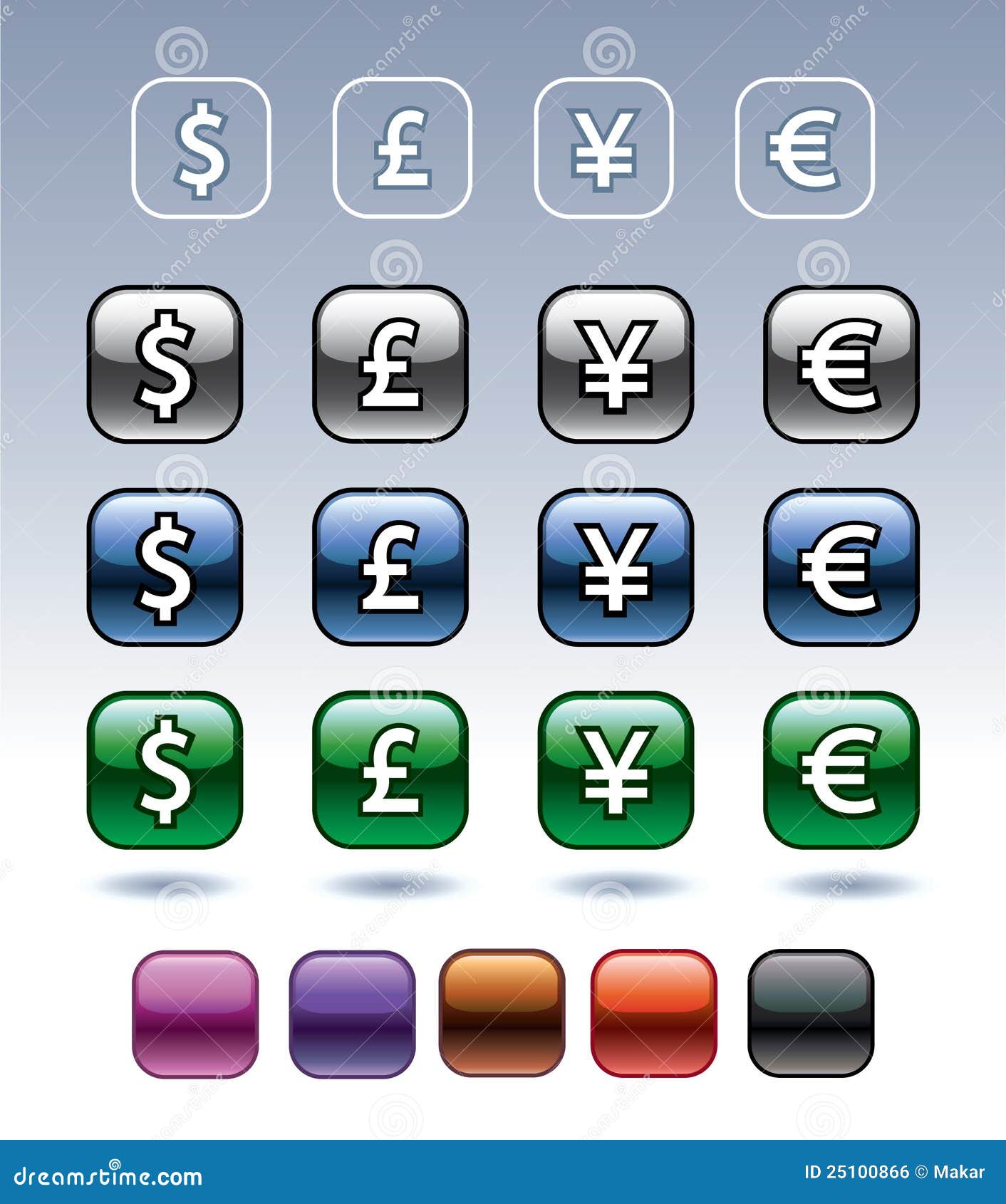 Icons With Currency Symbols Vector Illustration | CartoonDealer.com ...