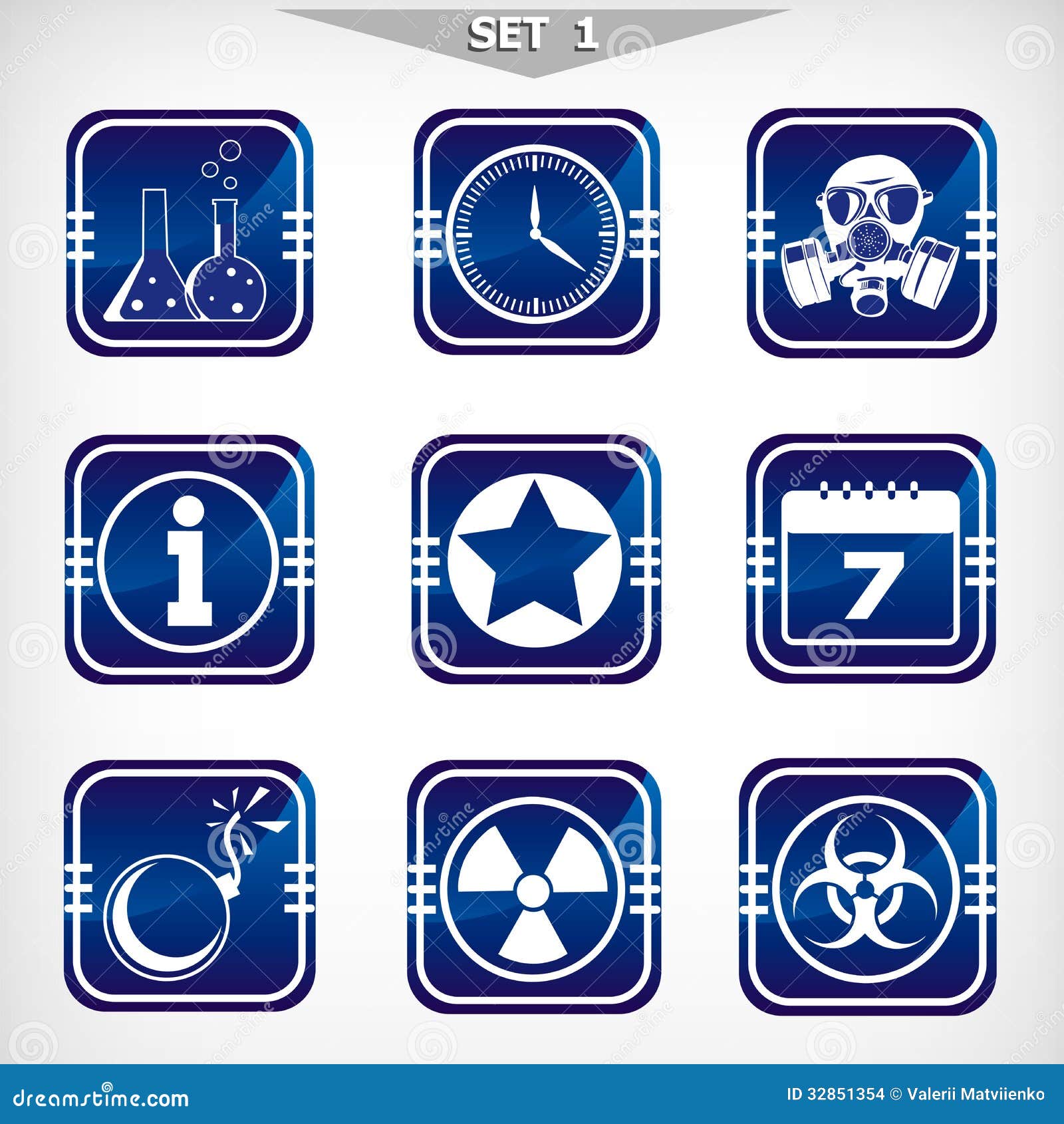 Icons of danger - set 1. stock vector. Illustration of interface - 32851354