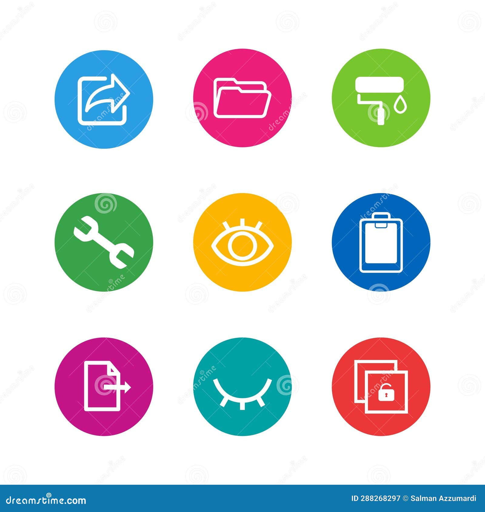 Icons of Designing Tools, Main Page Interface Stock Vector ...
