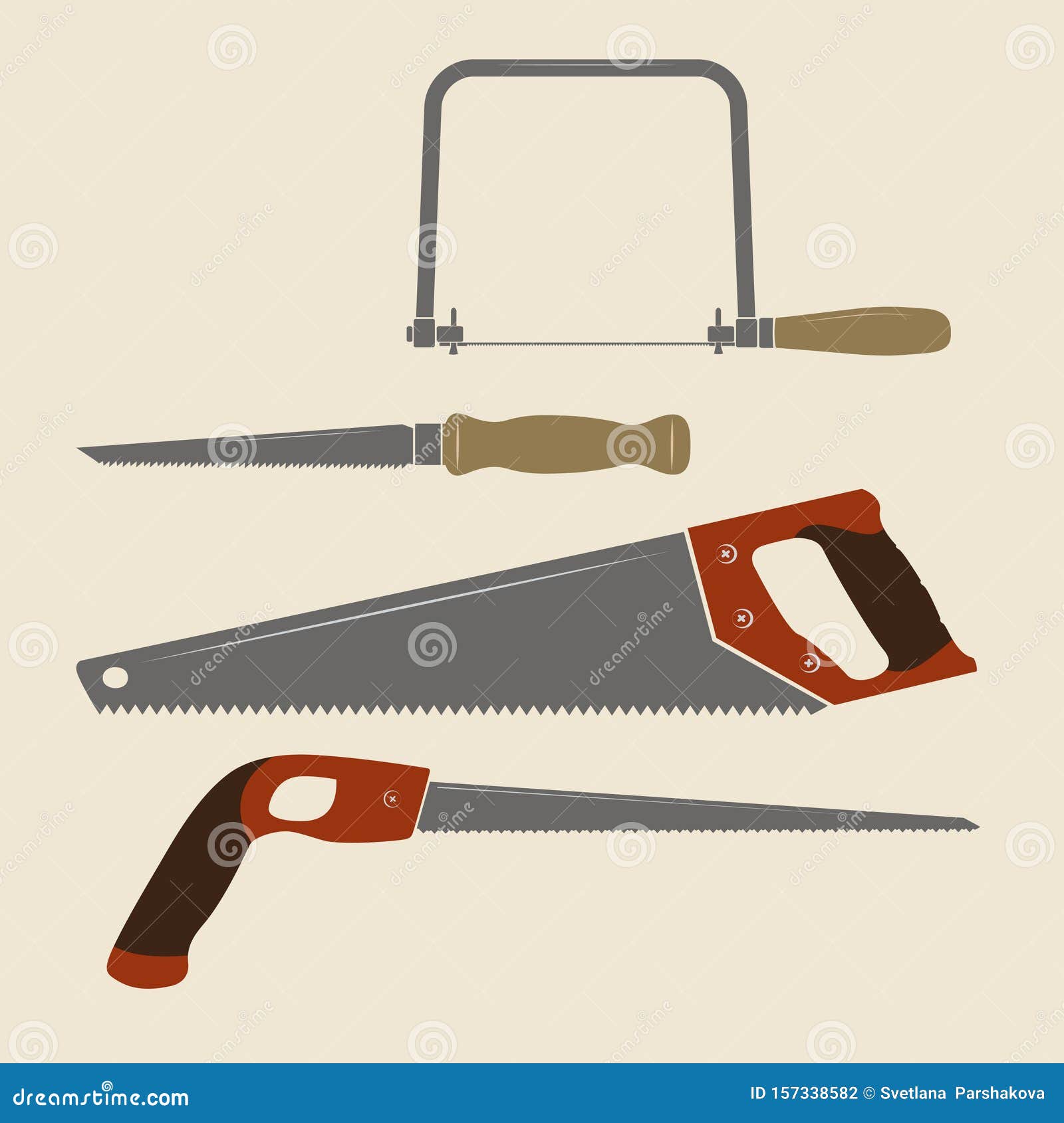 Icons of Different Carpentry Saws. Stock Vector - Illustration of ...