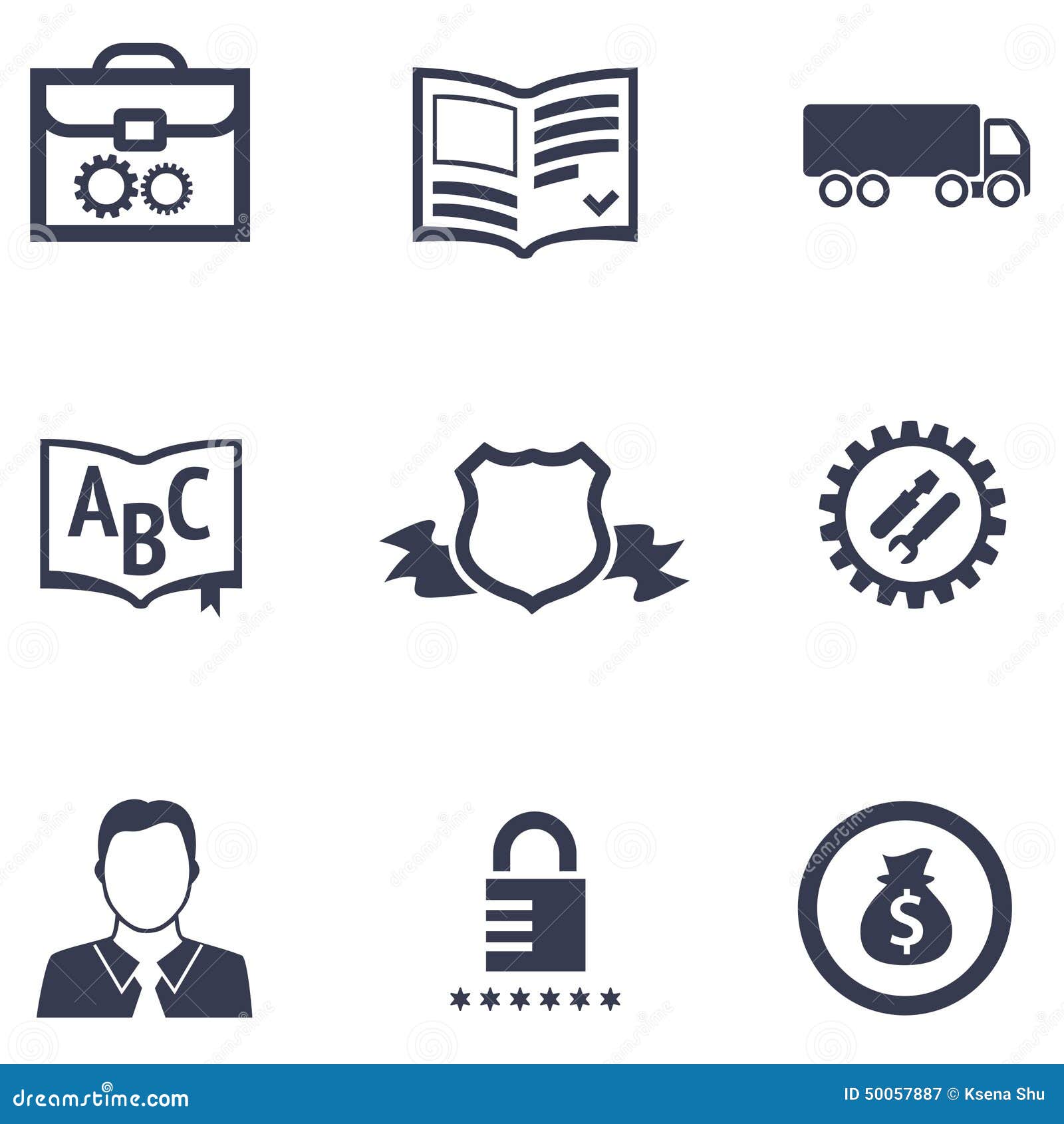 Icons of Different Companies with Their Specialization Stock Vector ...