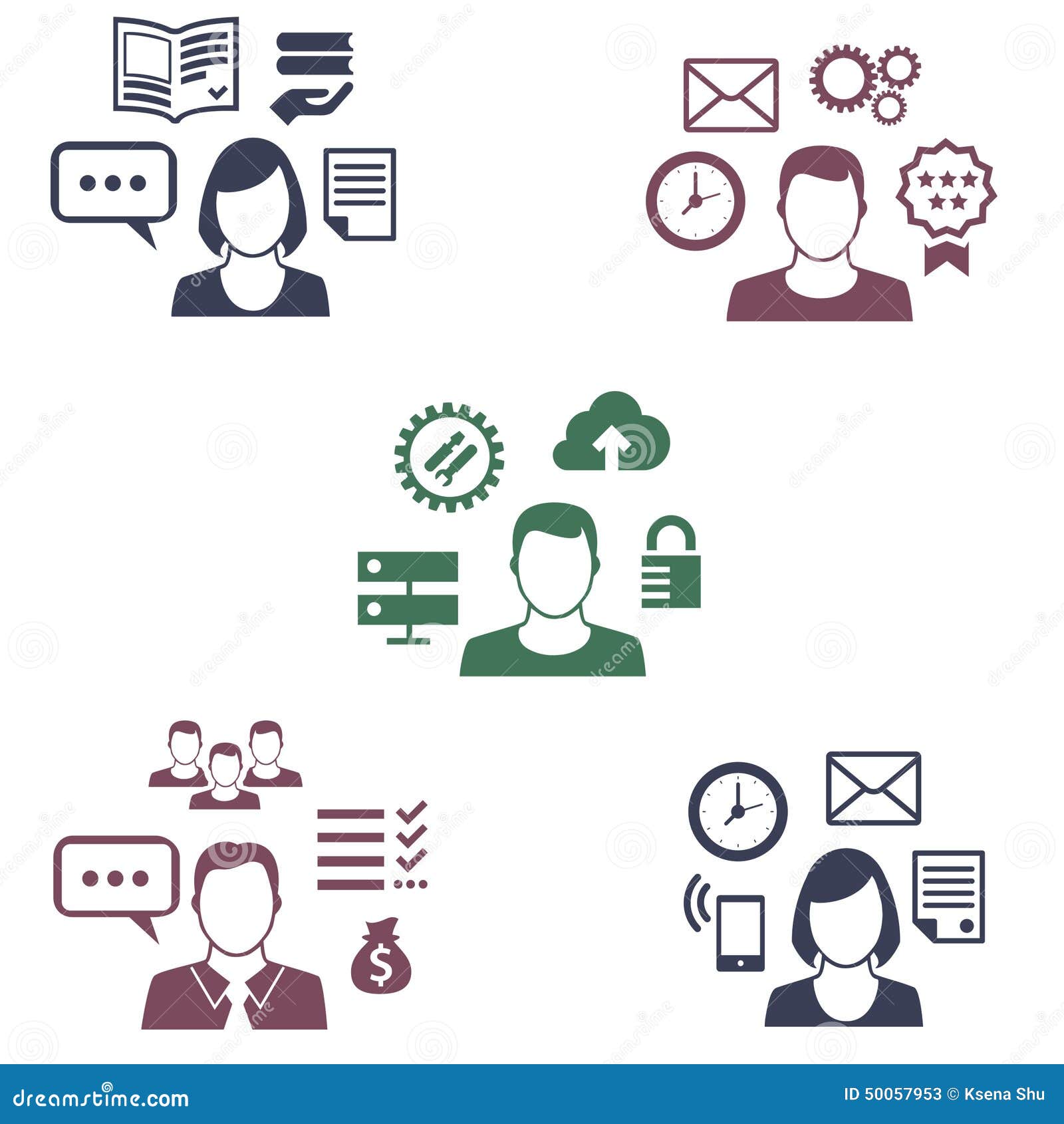 Icons of Different Employee with Their Specialization Stock Vector ...