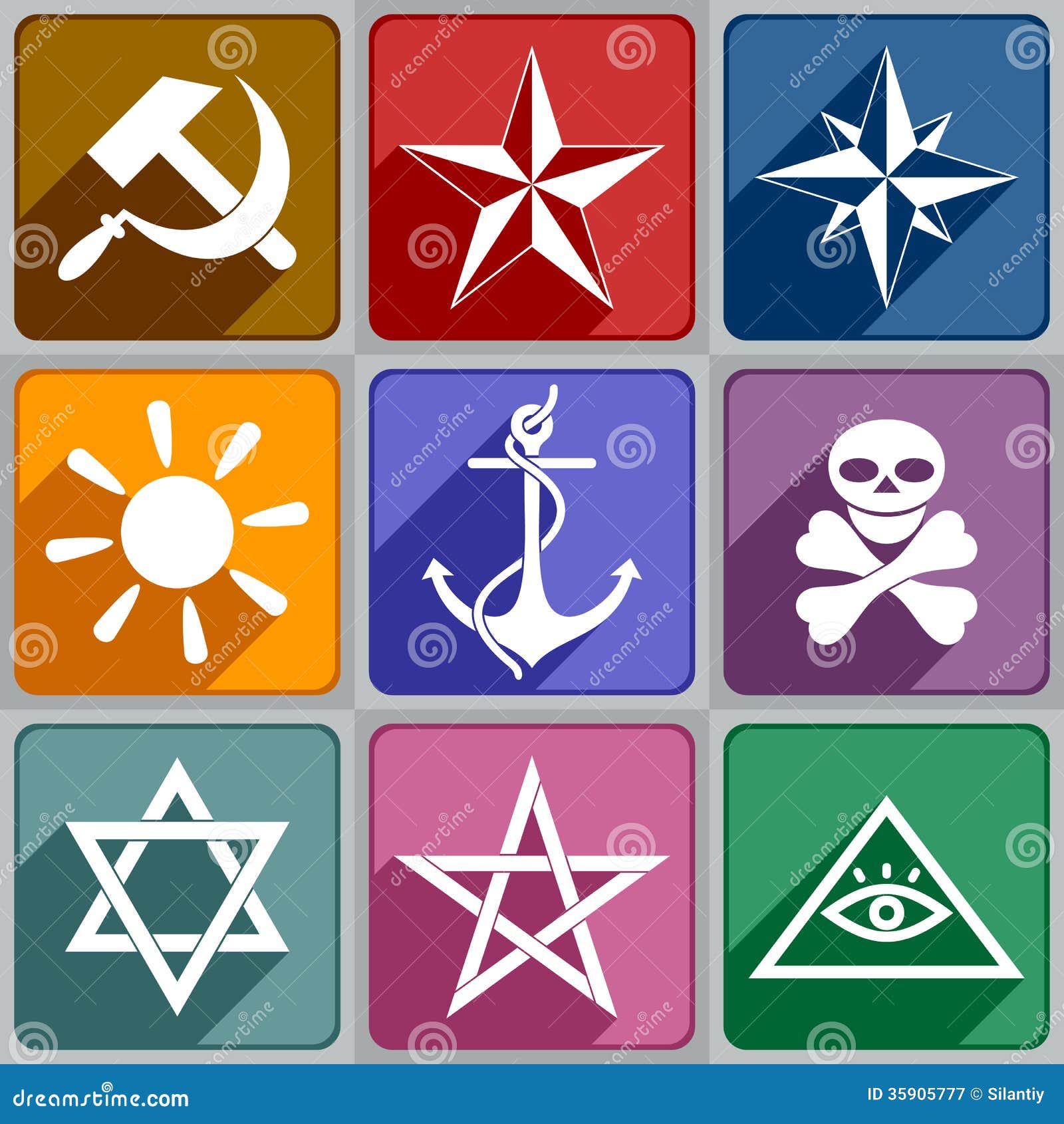 Icons of the Different Symbols Stock Vector - Illustration of interface ...