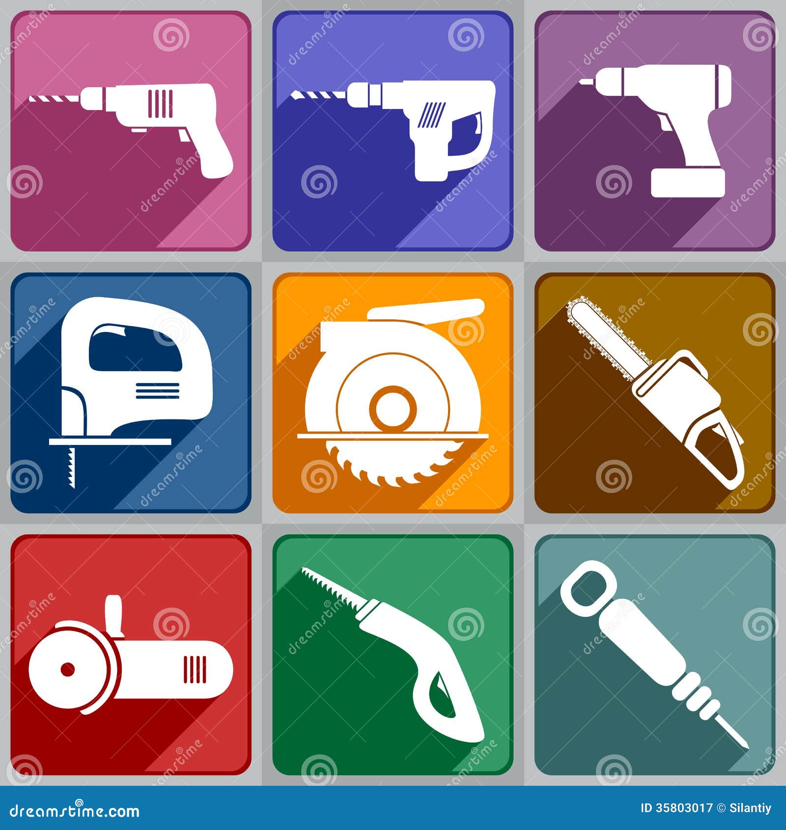 Icons of the Electric Tools Stock Vector - Illustration of graphic ...