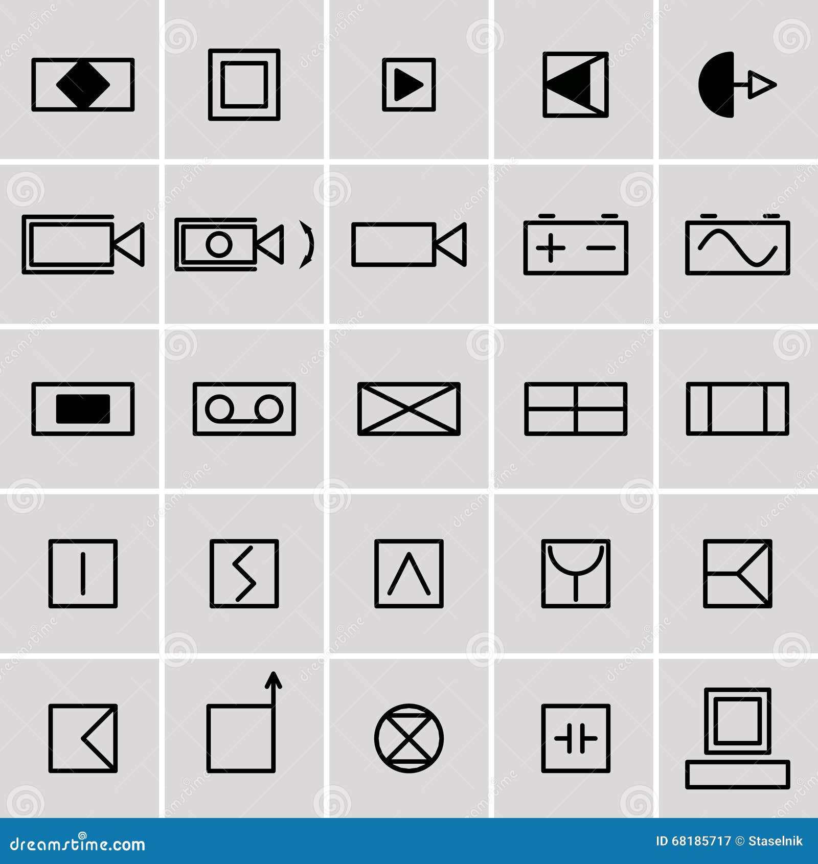 Icons electrical symbols stock vector. Illustration of building - 68185717