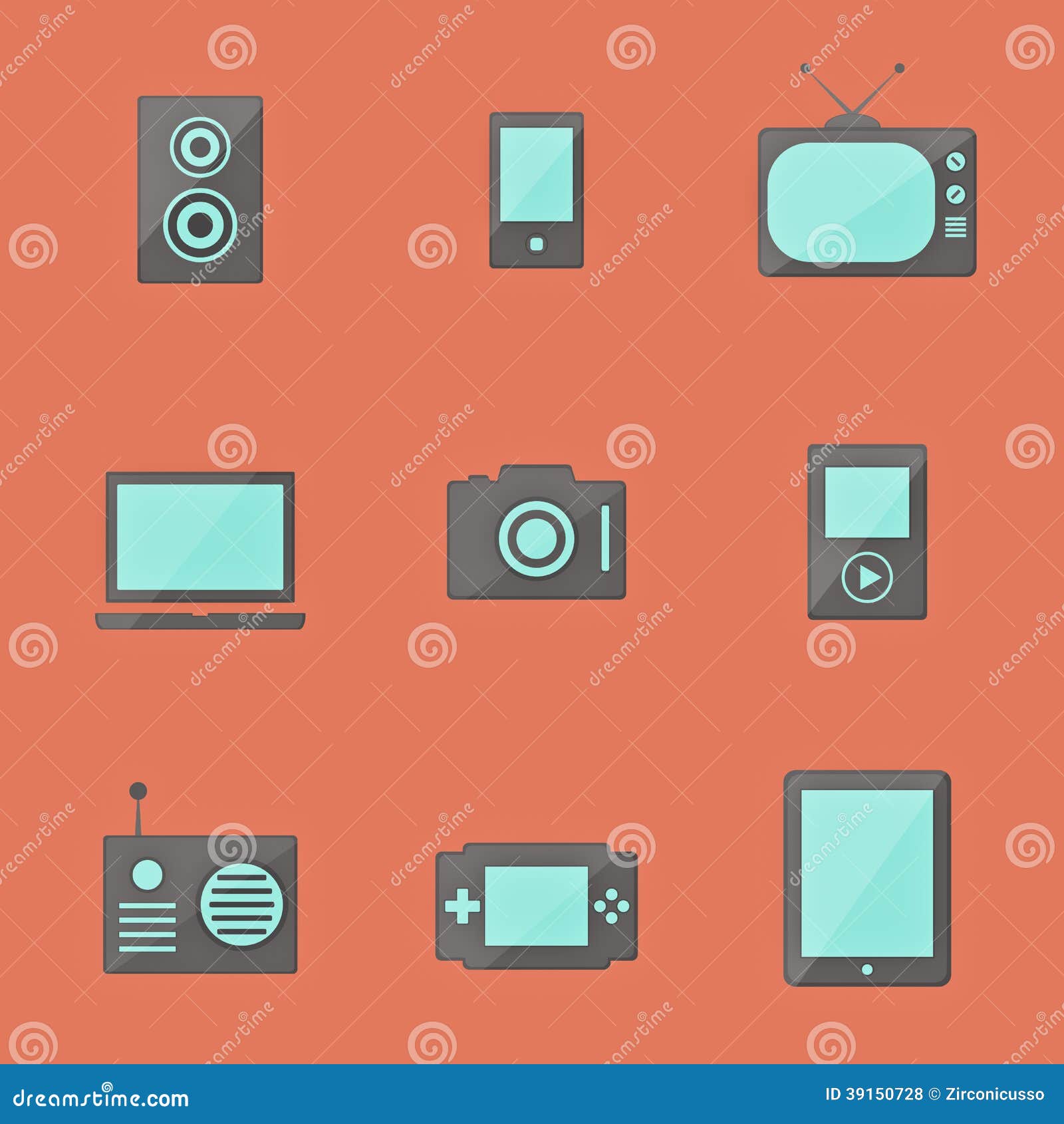 Icons of electronics stock illustration. Illustration of electronic ...