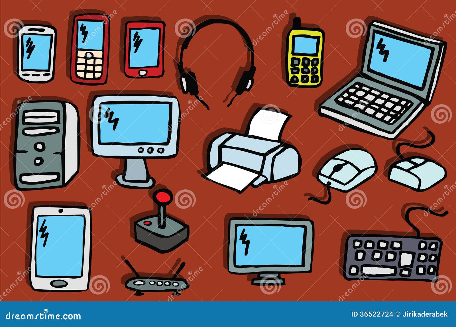 Icons - Electronics stock vector. Illustration of comics - 36522724