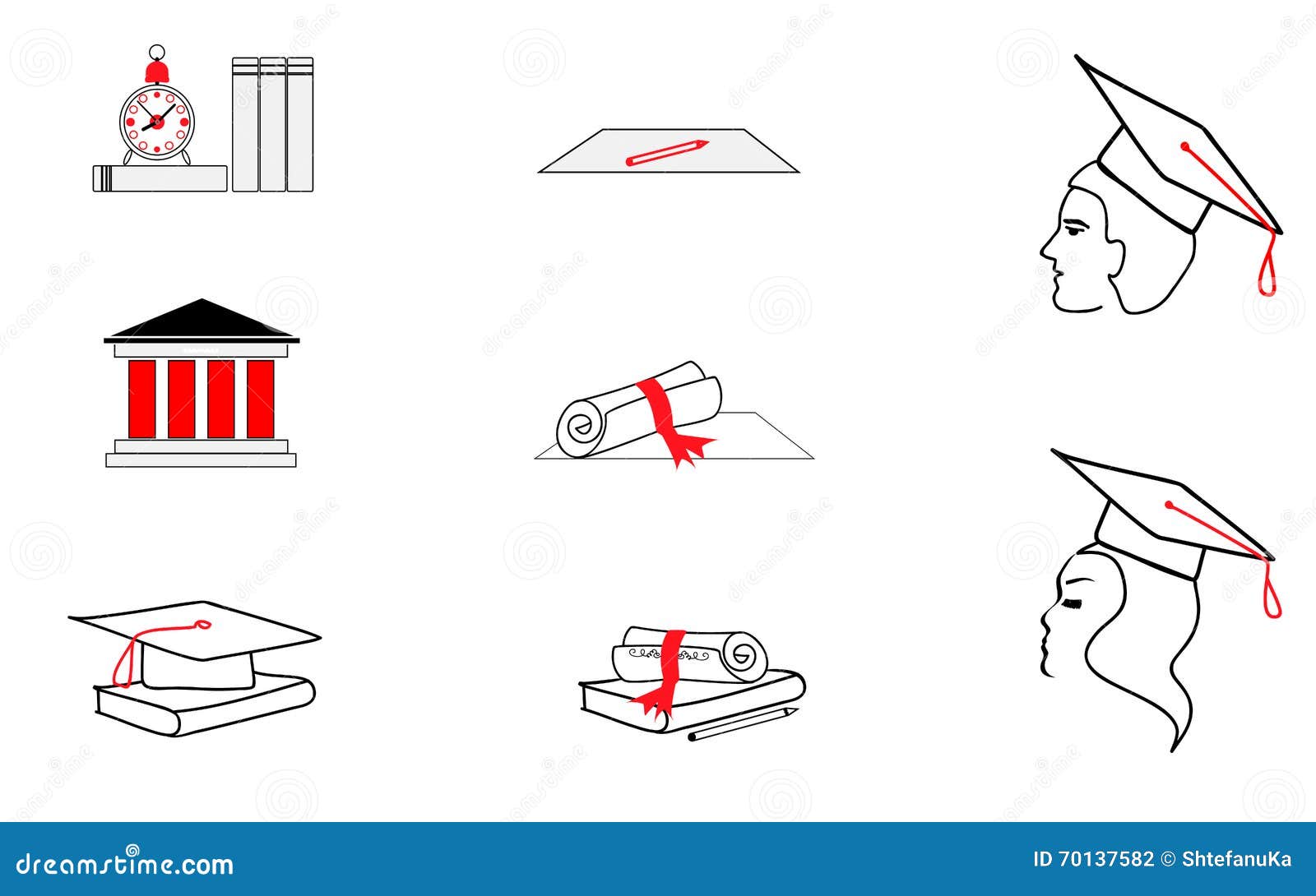 Icons Exams Students. Examinations and the University. Vector. Stock ...