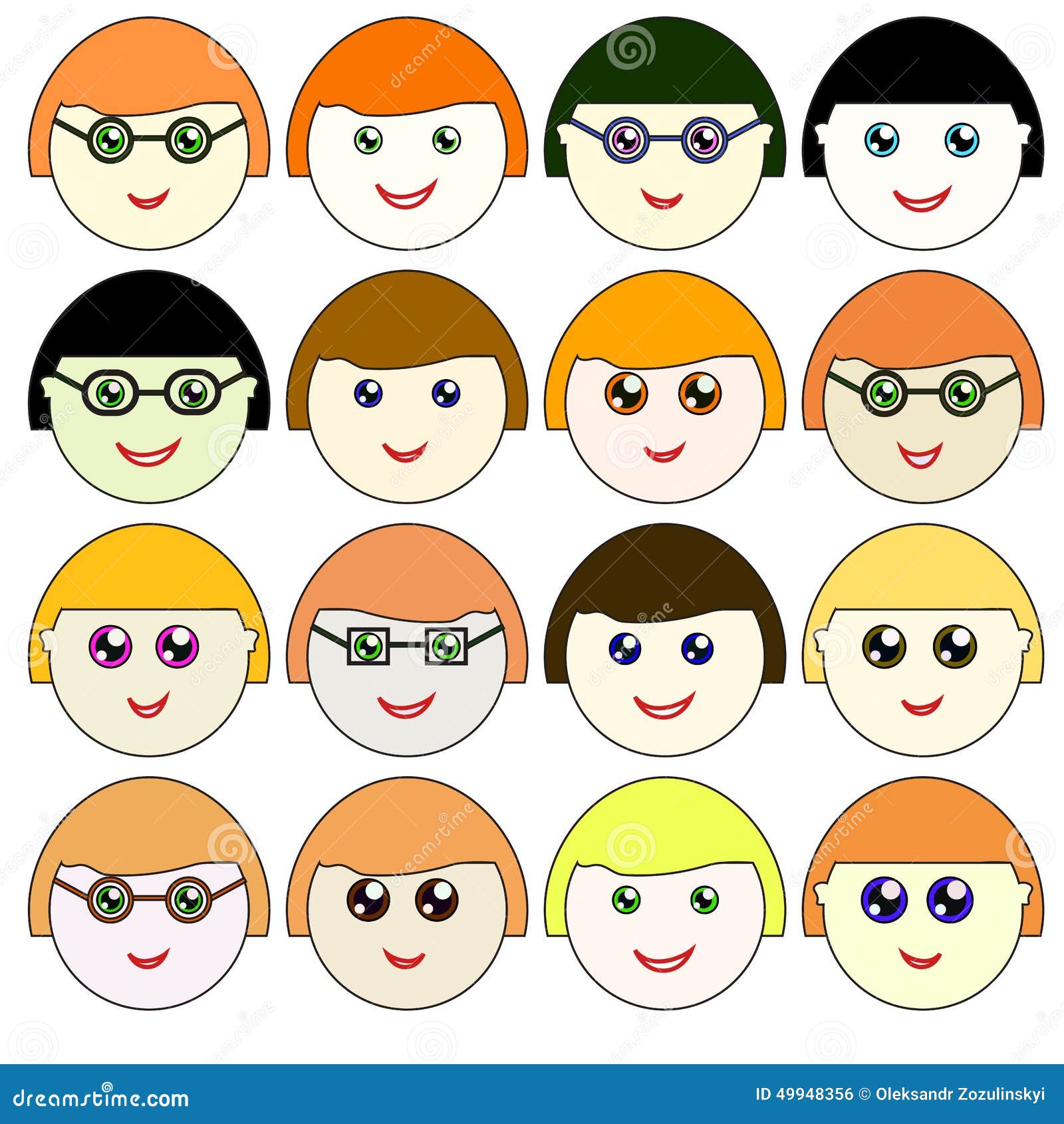 Icons Faces Raster 1 Raster Stock Illustration - Illustration of ...