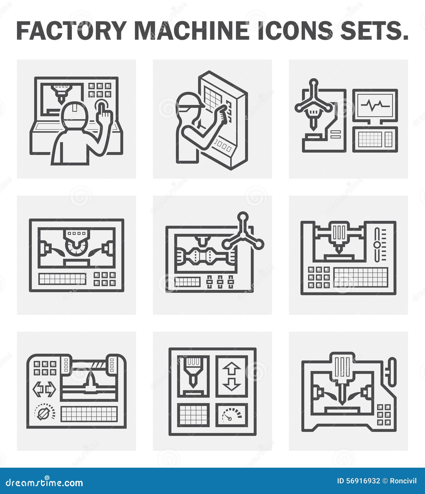 Icons stock vector. Illustration of milling, engineering - 56916932