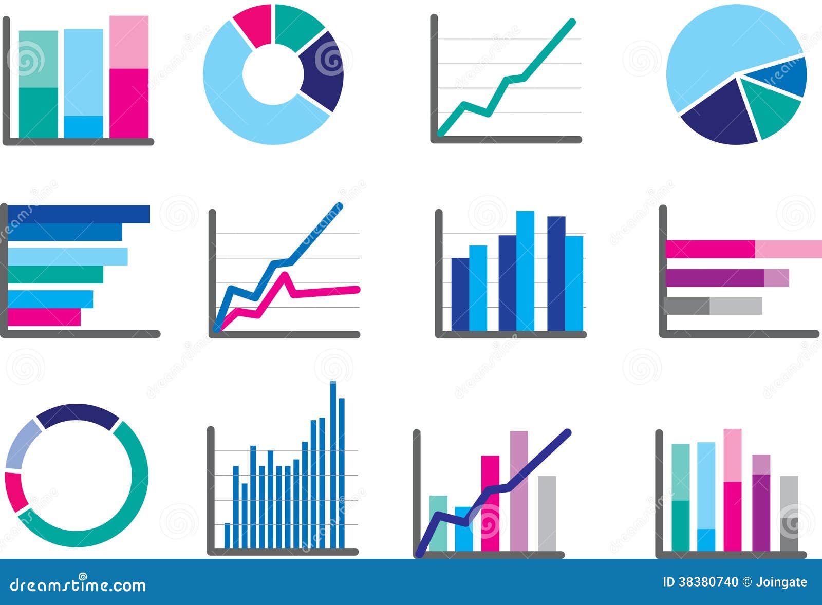 Icons of Financial Data Money or Performance Graphs Stock Illustration ... Icons of Financial Data Money or Performance Graphs Stock Illustration ...